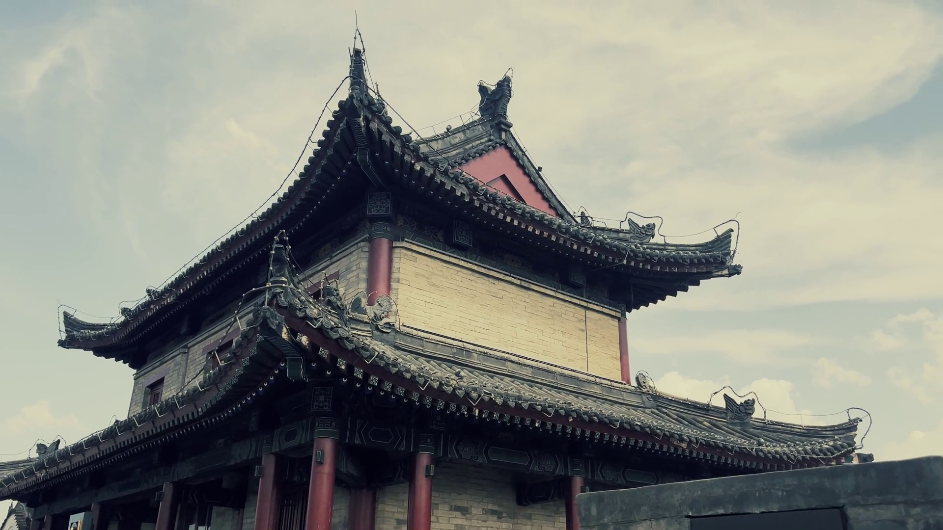 Xian City Urban View With Yongning Gate City Stock Footage SBV ...