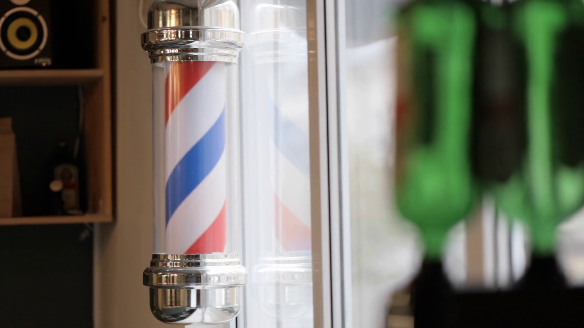 Barber Pole Spinning At Barbershop Stock Footage SBV-310999586 ...