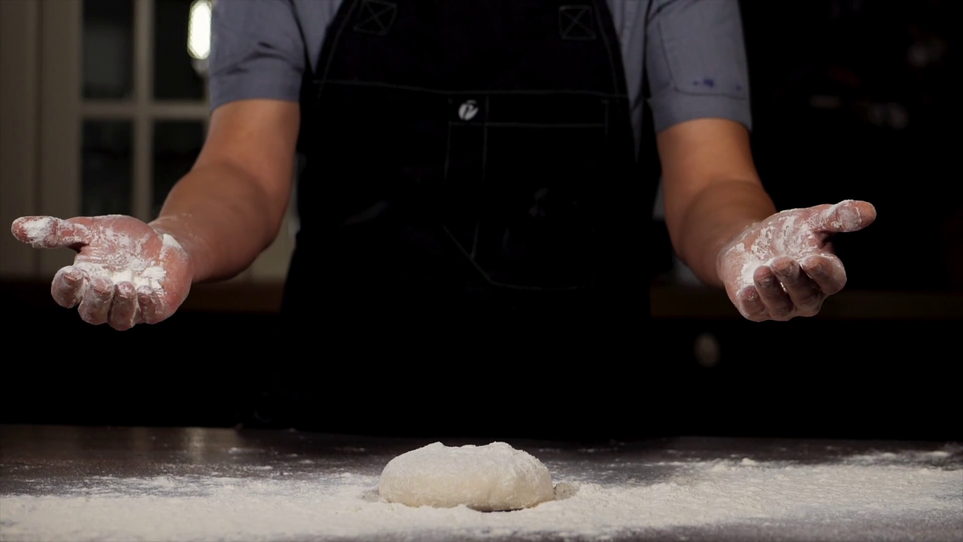 A Baker Is Clapping Hands Filled With Flour Stock Footage SBV-346626869 ...