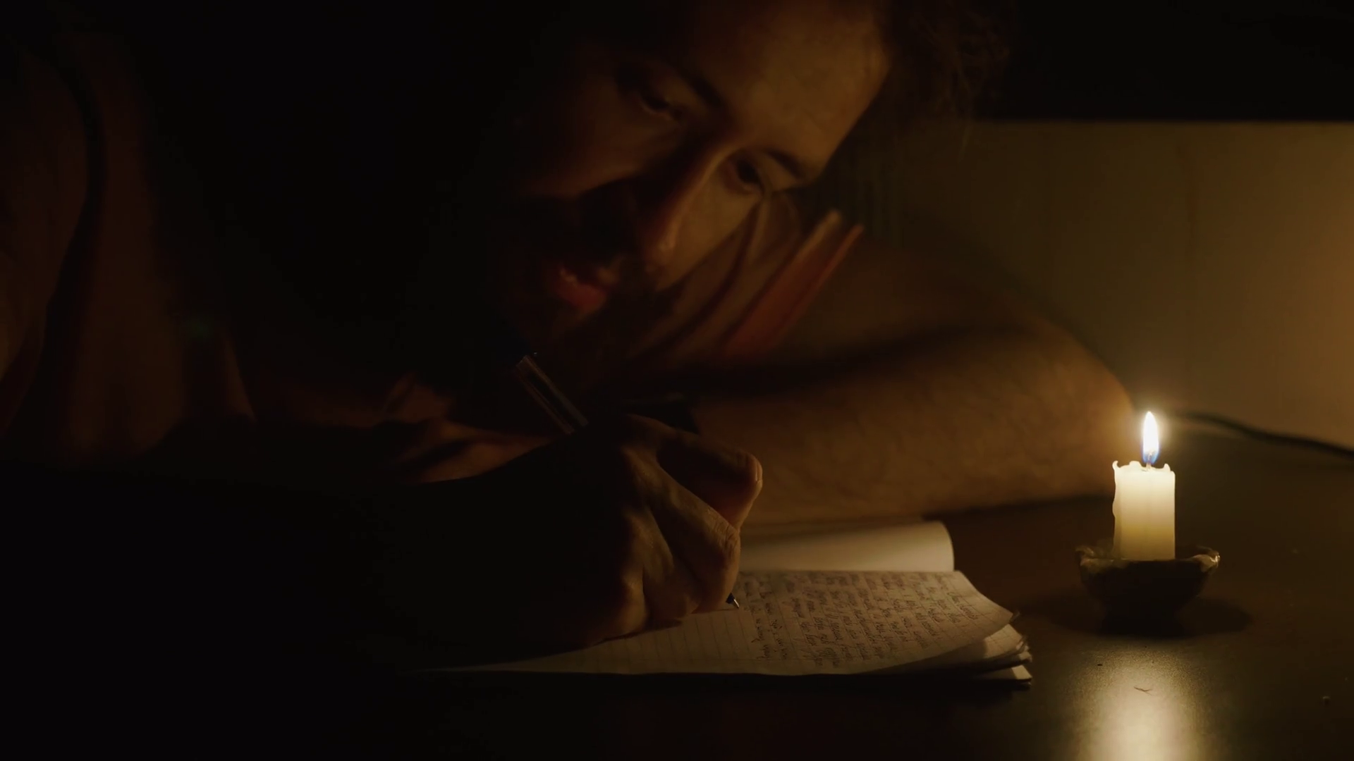 Close-up Of Man Writing Pen In Candlelight Stock Footage SBV-335174853 ...