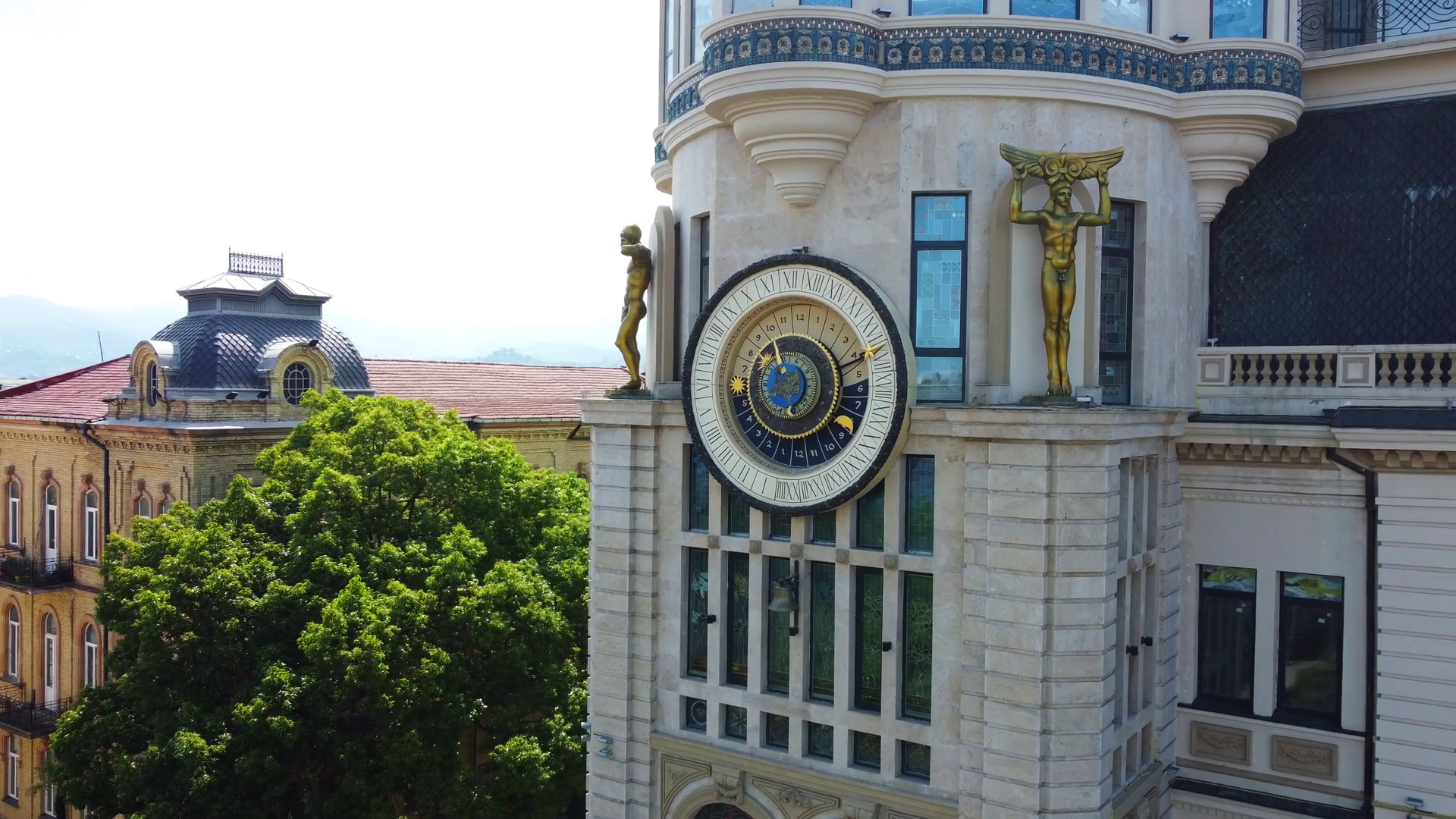 Aerial Video Of Facade Of Building With Stock Footage SBV-348633166 ...