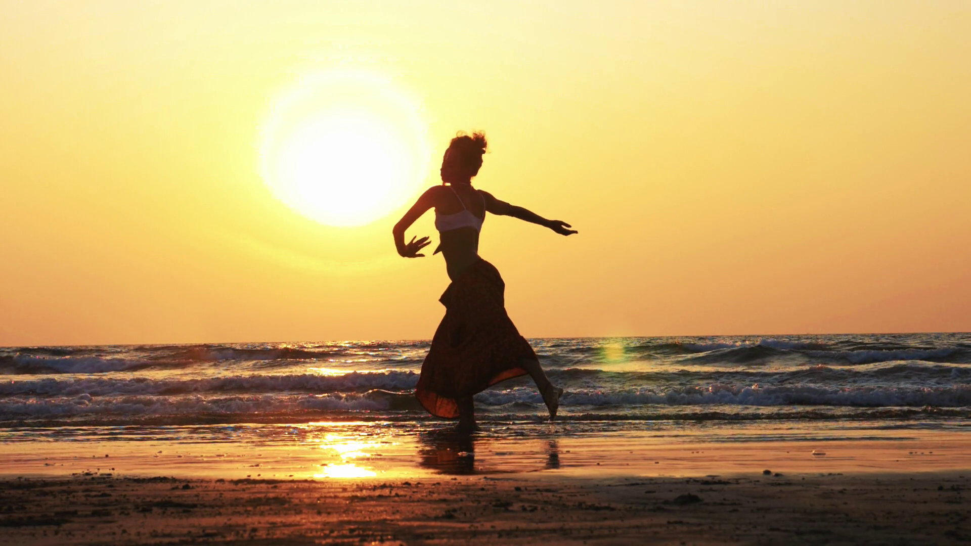 Young Girl Dancing At Sunset Artist Dancing Stock Footage SBV-338899611 ...