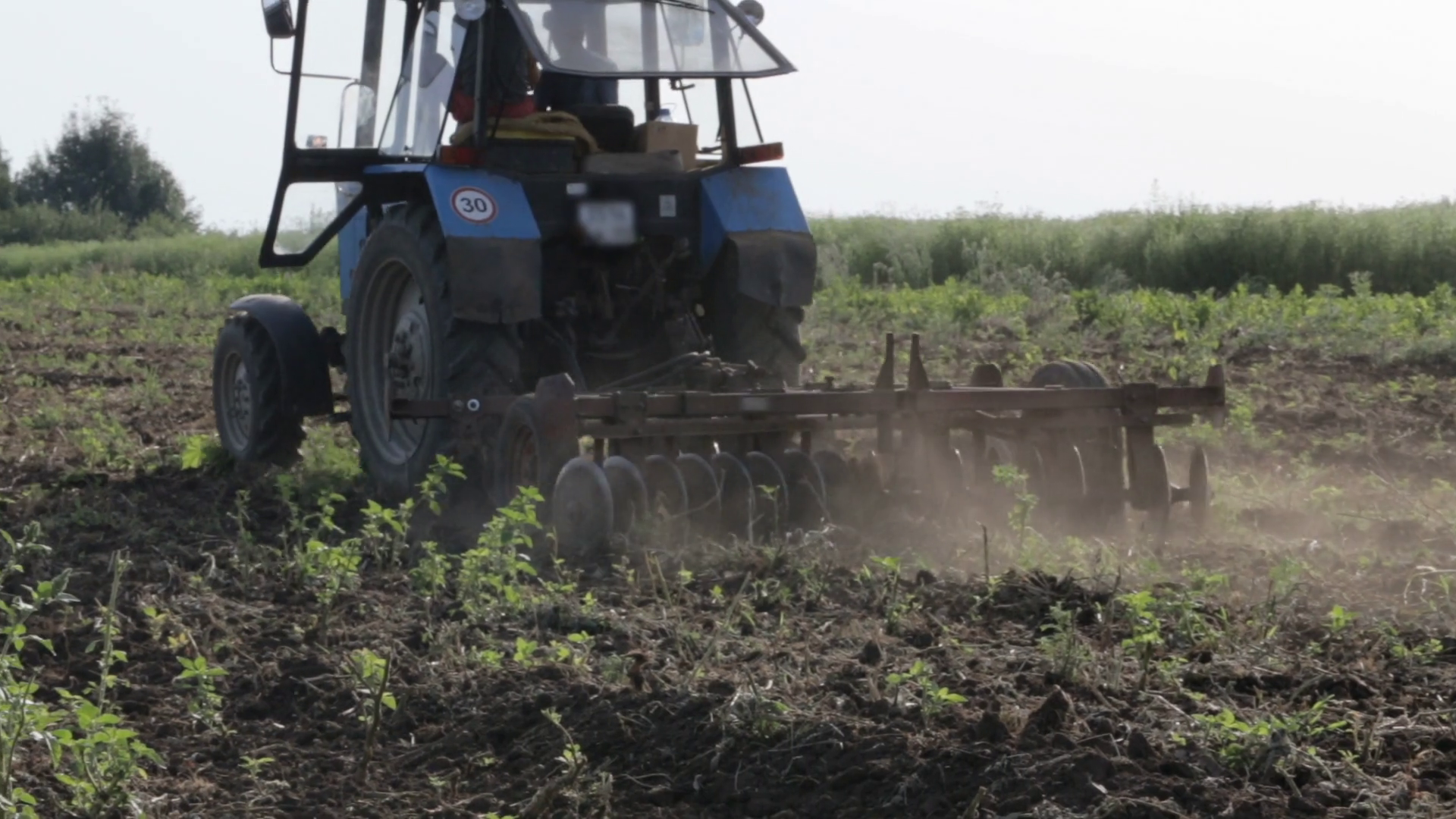 Tractor Plowing Black Earth Plow Field At Stock Footage SBV-316447635 ...