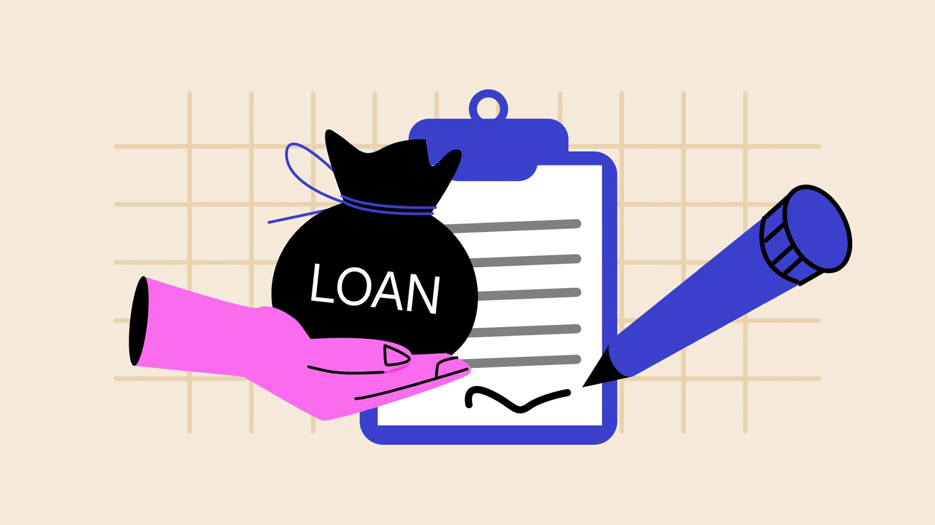 Animation Of Money Bag Labeled "loan" Signed Stock Footage SBV ...