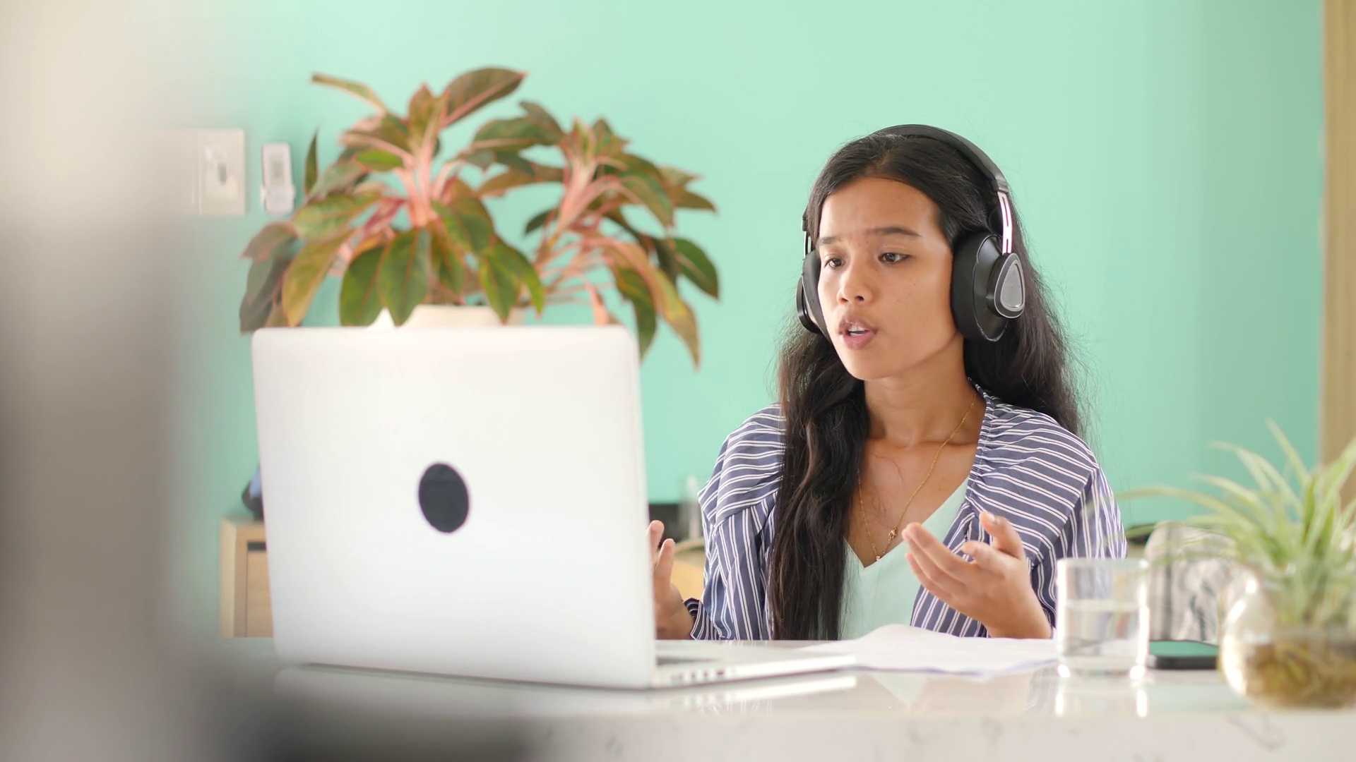 Focused Filipino Woman With Laptop Teacher Stock Footage SBV-338781446 ...