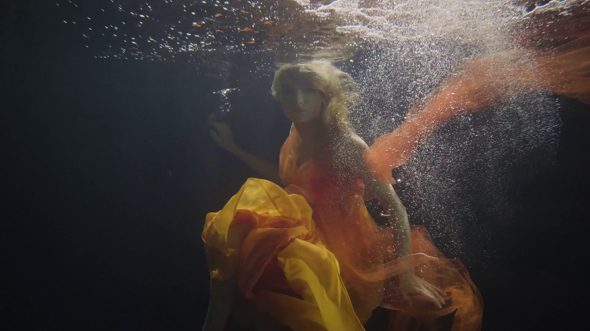 Mysterious Woman Swimming Like Mermaid Under Stock Footage SBV ...