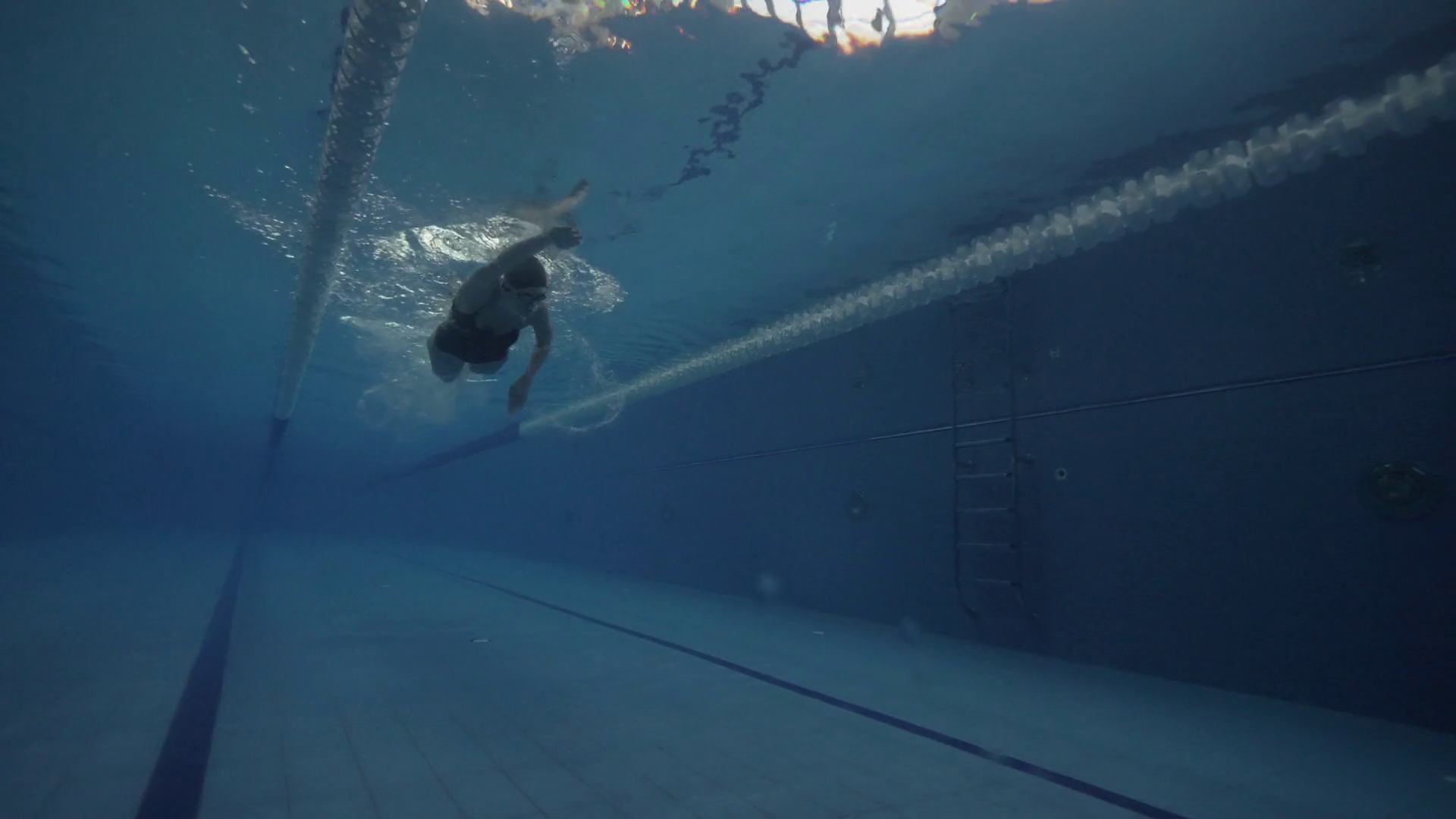 Woman Swimming Crawl Stroke In Blue Water Stock Footage SBV-319693355 ...