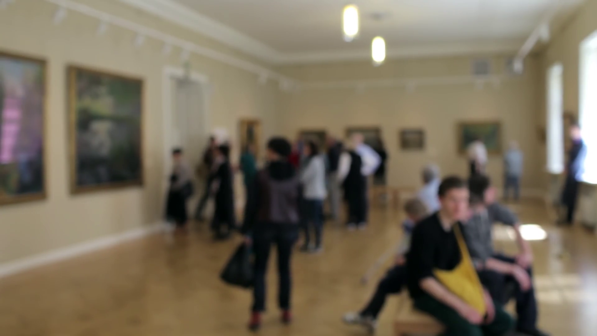Blurred People In Picture Gallery Stock Footage SBV-316938979 - Storyblocks
