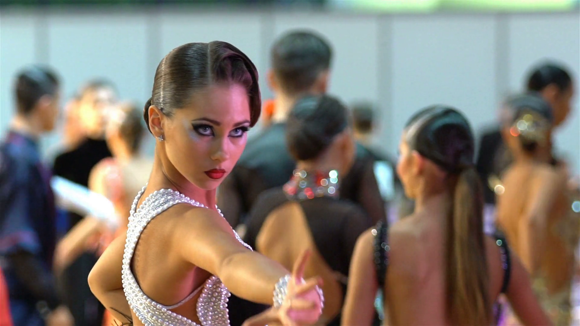 Beautiful Girl With Artistic Makeup Dancing Stock Footage SBV-309841470 ...