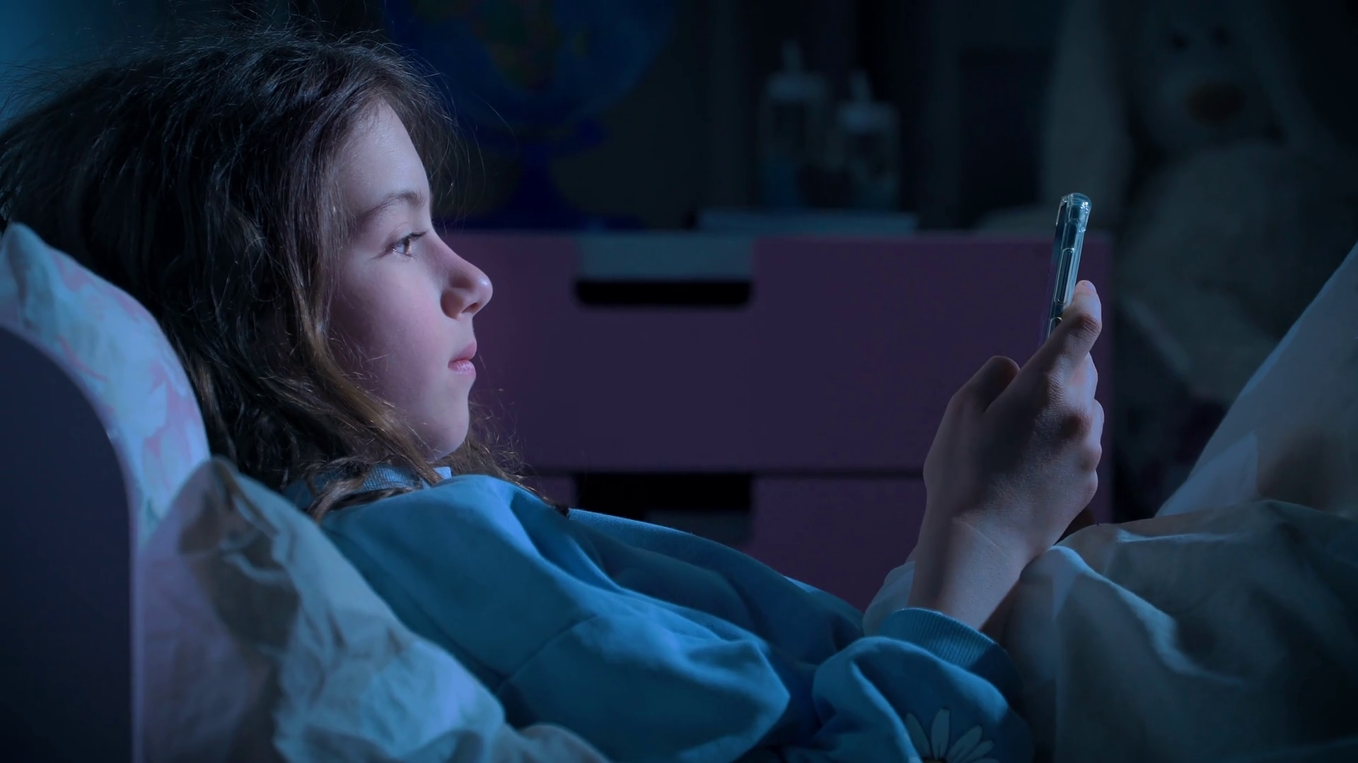 Teen Girl Scrolling Social Media Texting On Stock Footage SBV-347628449 - Storyblocks