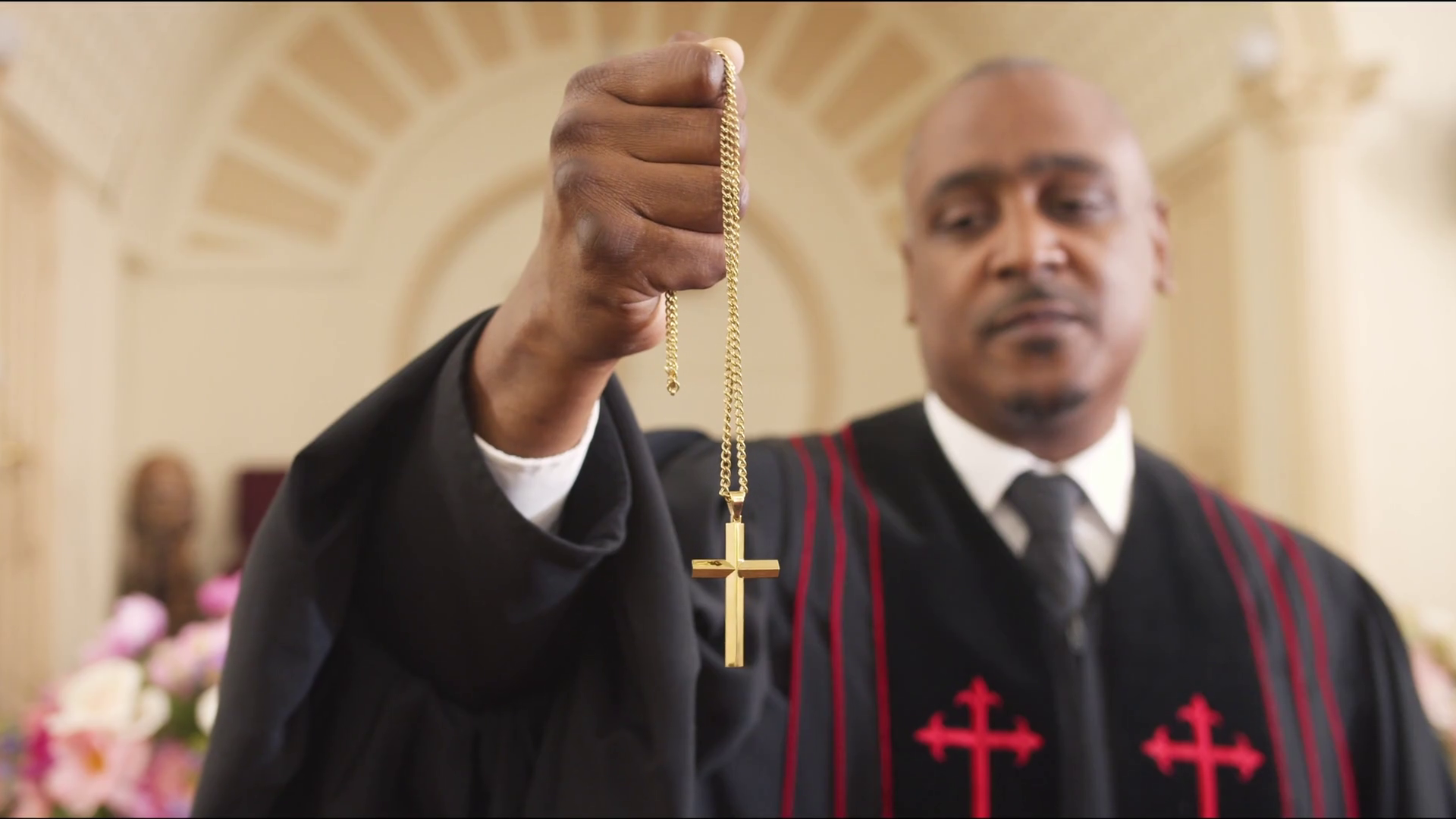 African American Preacher Holding Cross On Stock Footage SBV-347053408 ...