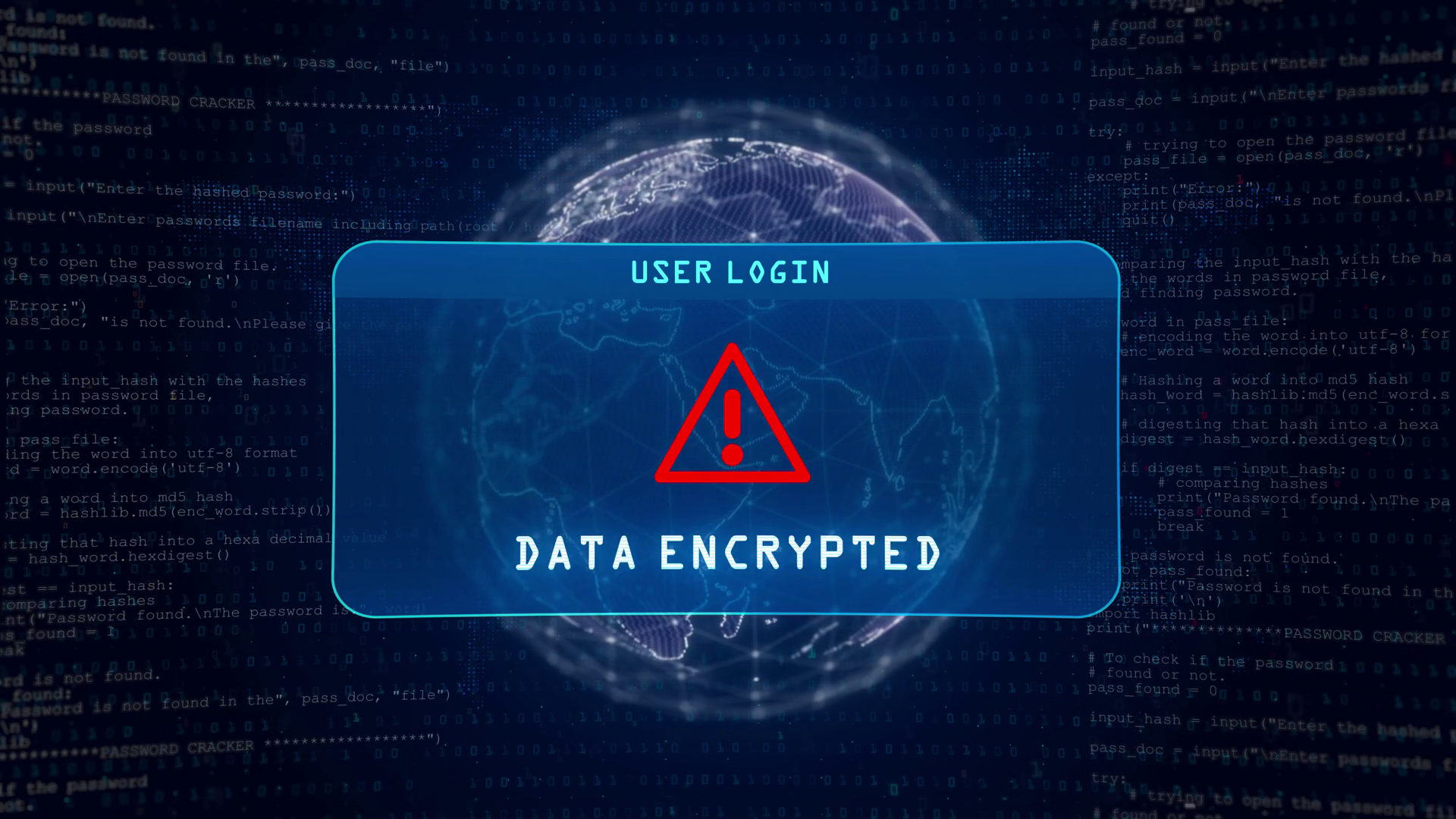 Data Encrypted Warning With User Login Stock Motion Graphics SBV ...