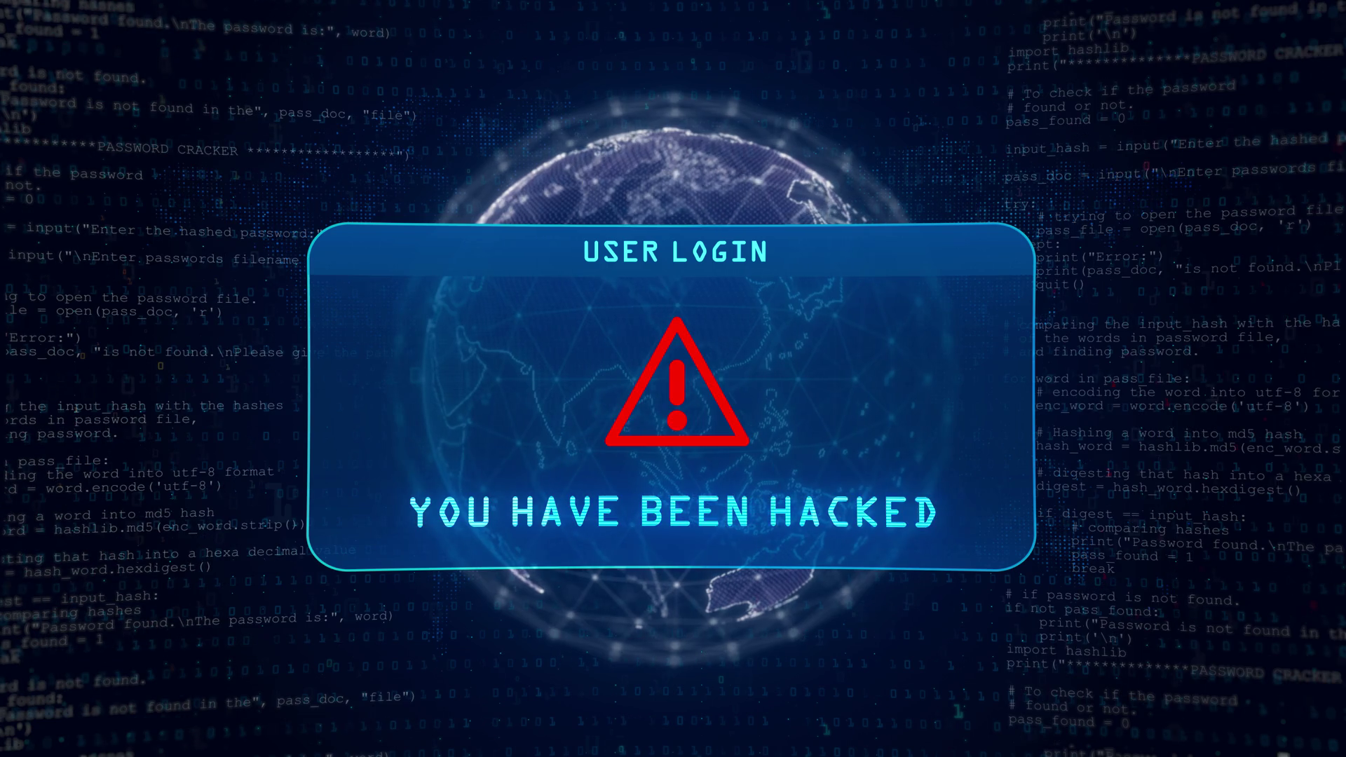 You Have Been Hacked Warning With User Login Stock Motion Graphics SBV ...