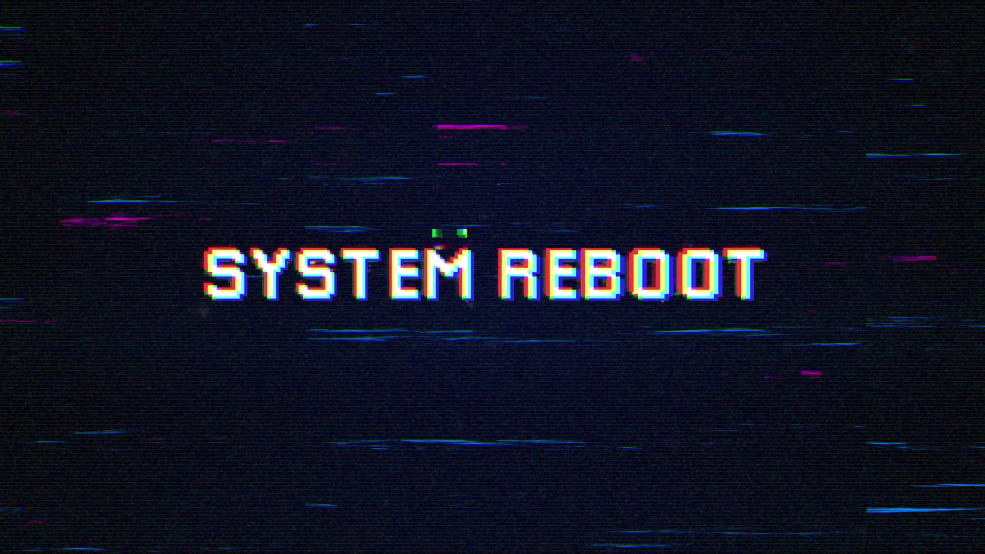 System Reboot Text With Glitch Pixel Screen Stock Motion Graphics SBV ...