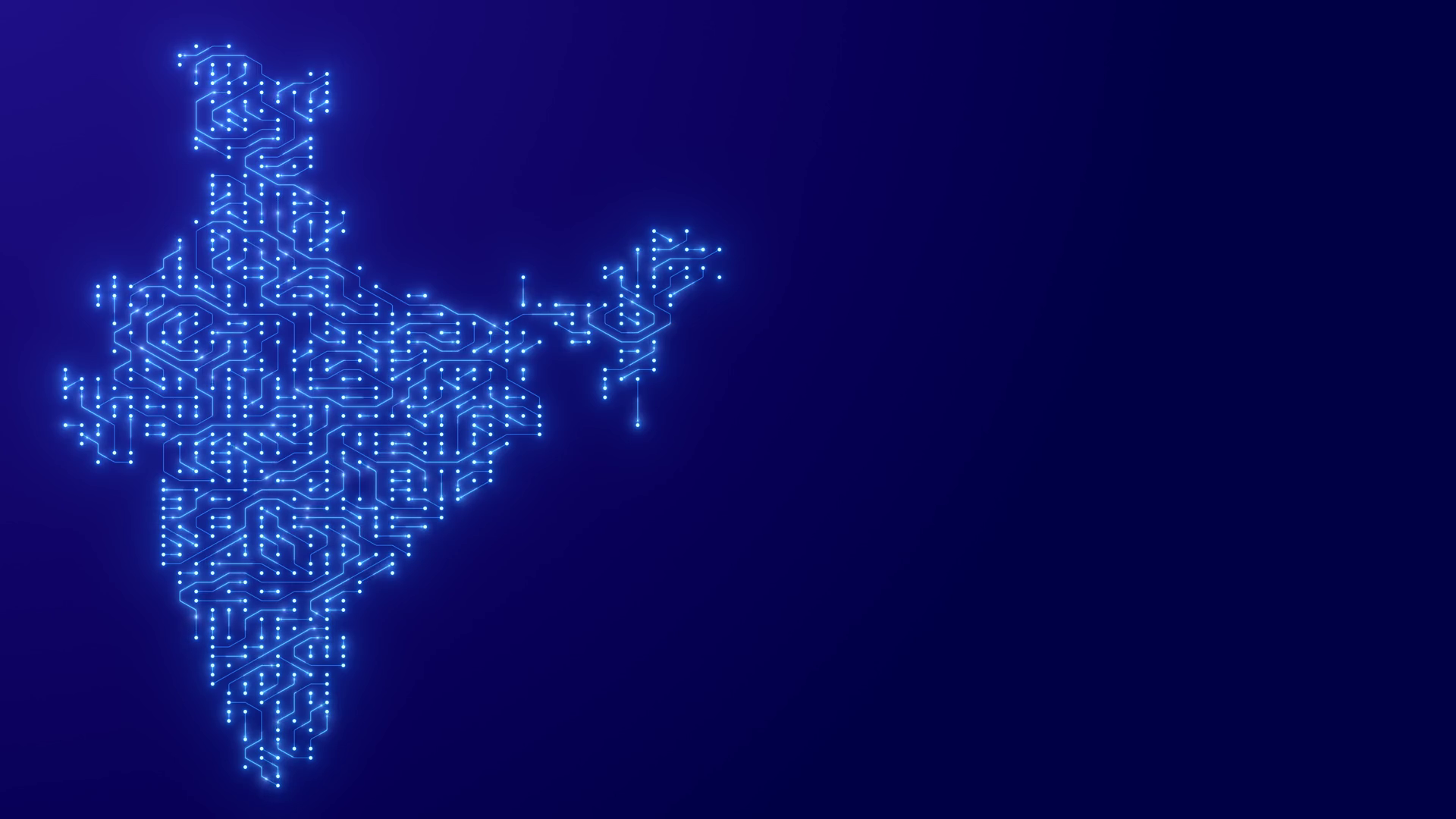 Digital Map Of India With Blue Circuit Board Stock Footage SBV ...