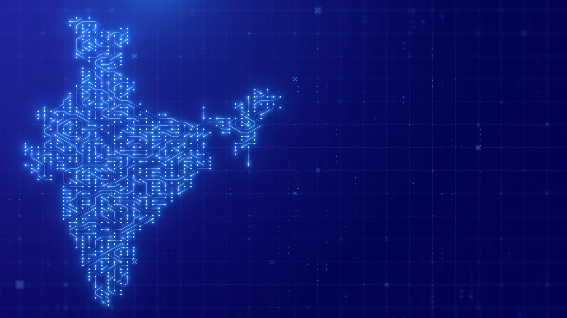 Digital Map Of India With Blue Circuit Board Stock Footage SBV ...