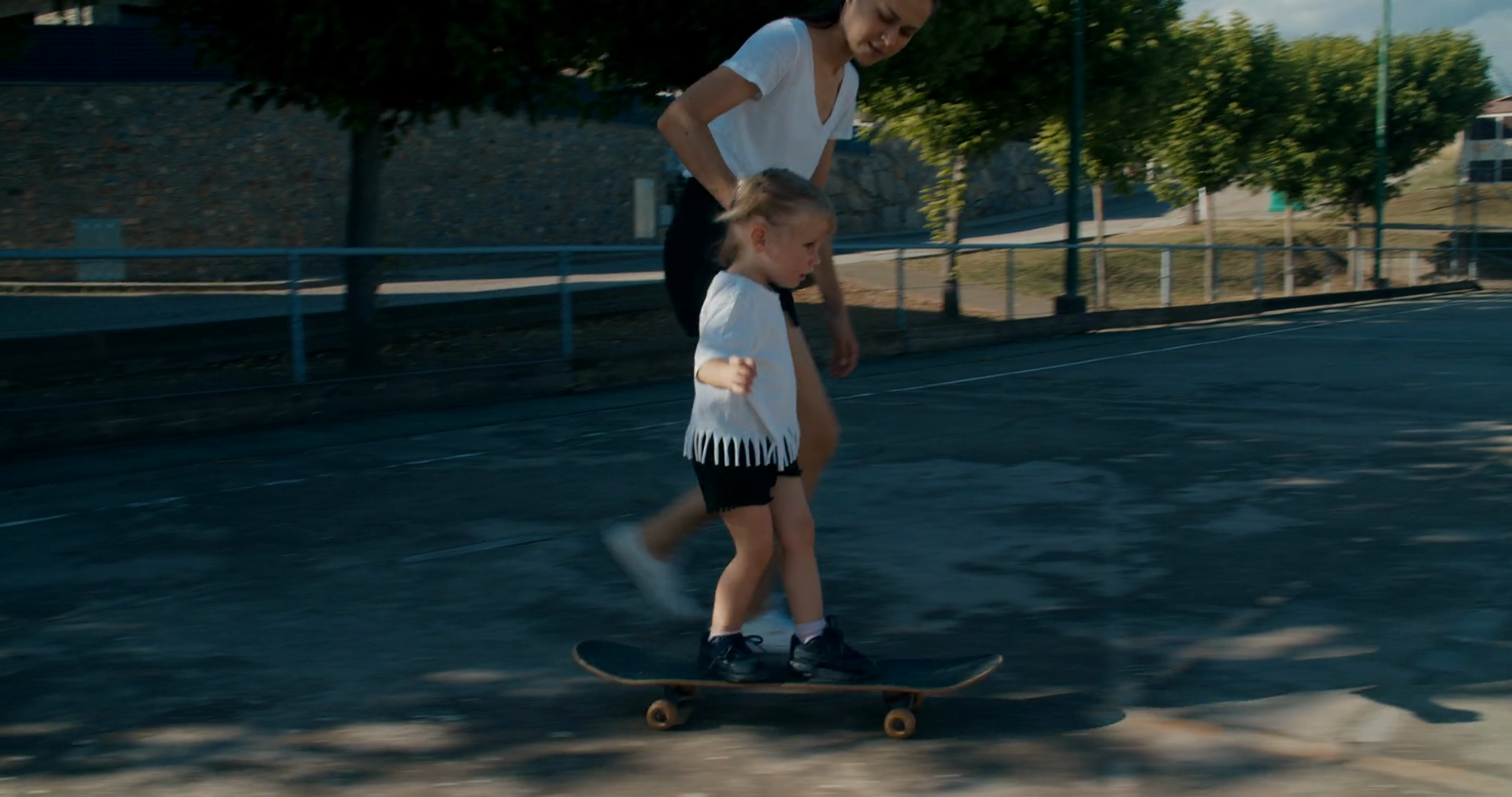 Young Mother Teach Daughter To Ride On Stock Footage SBV-348396199 ...