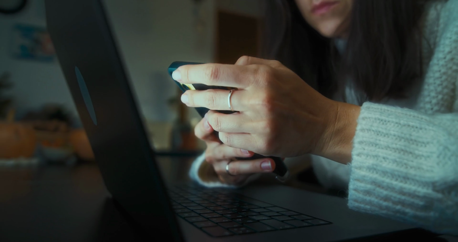 Closeup Shot Women Using Smartphone In Front Stock Footage SBV ...
