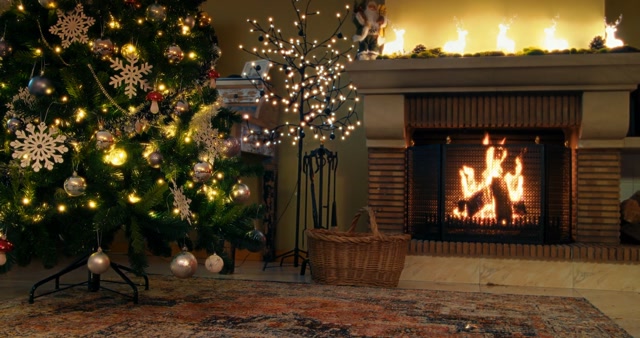 Christmas Fireplace Loop Stock Footage: Royalty-Free Video Clips ...