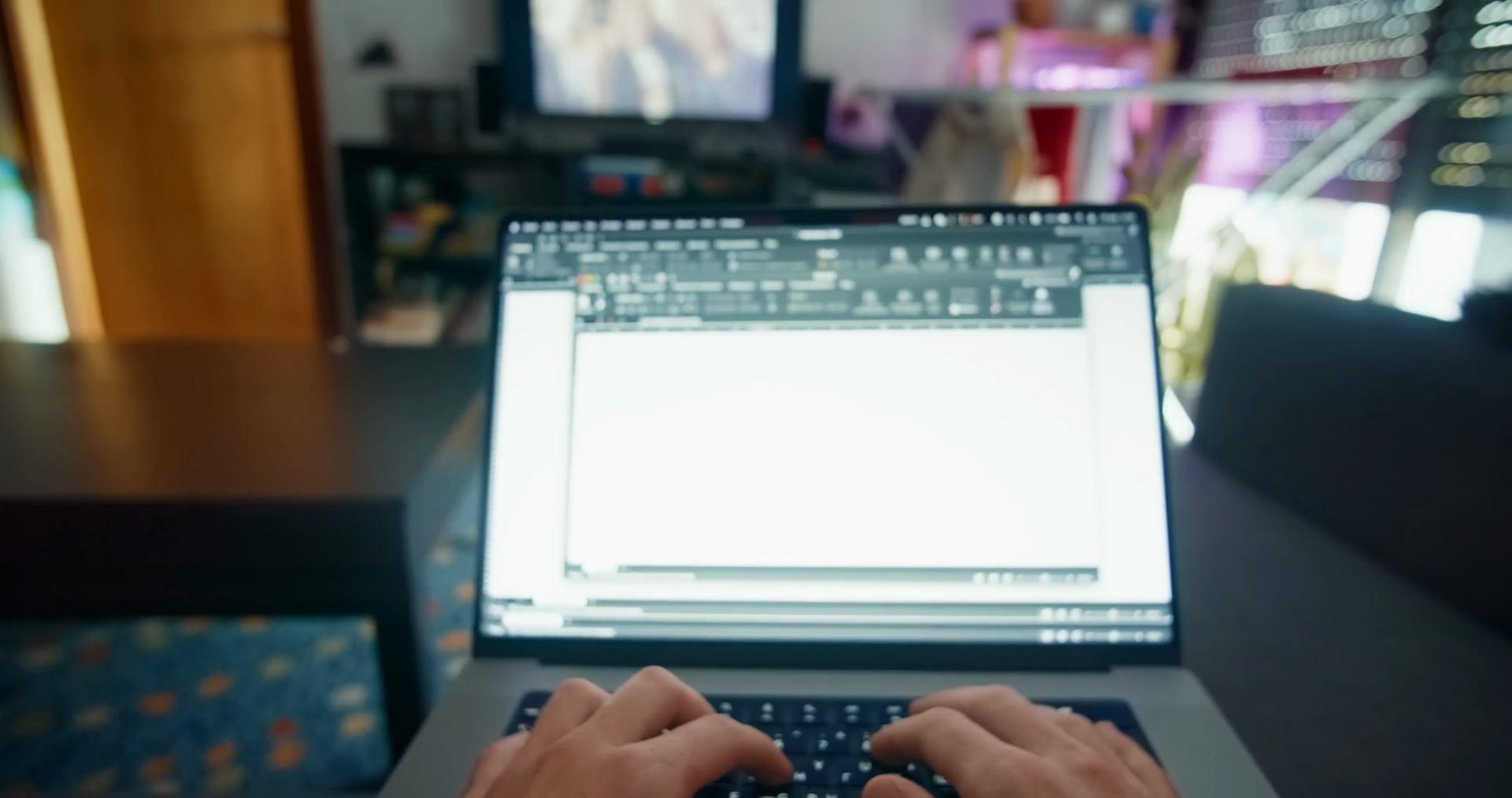 First Person Perspective Man Working At Home Stock Footage SBV ...