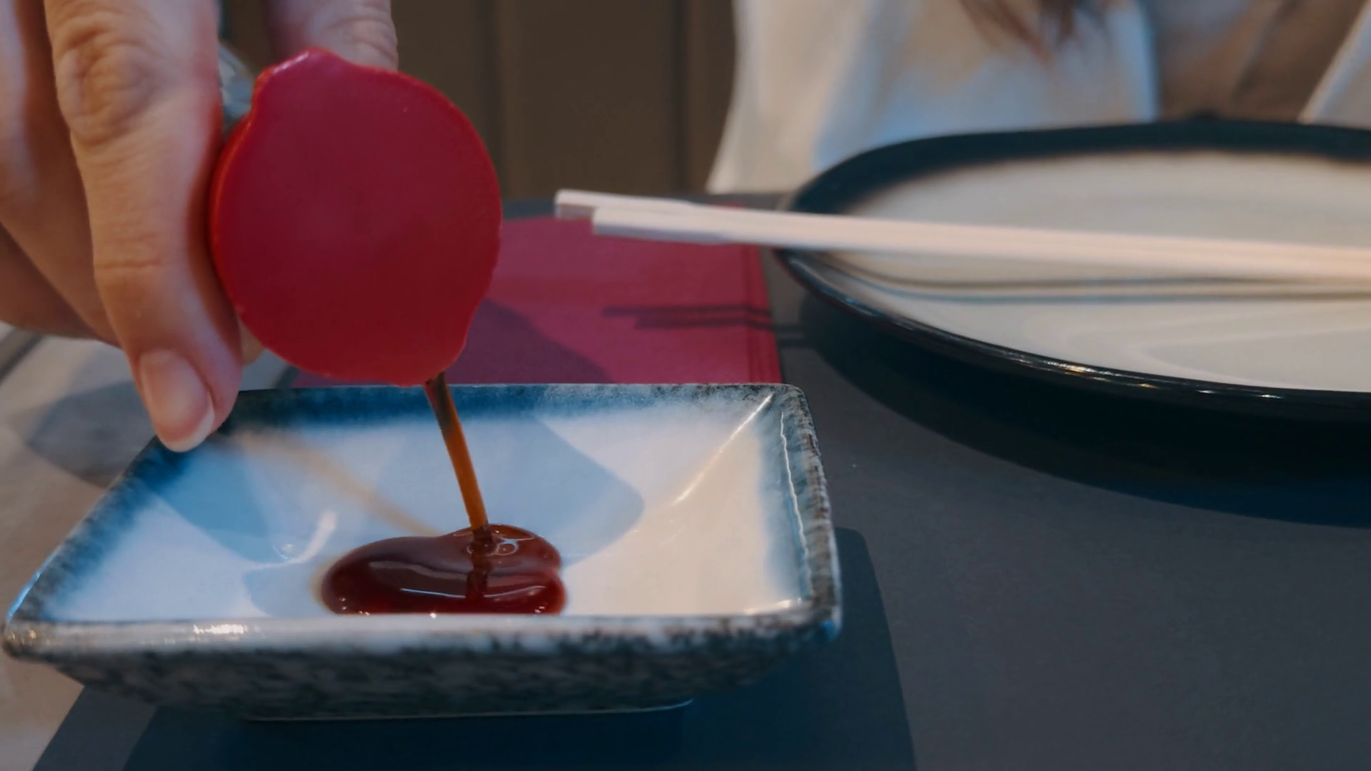 Woman Hand Closeup Pouring Soy Sauce In Stock Footage SBV-348693273 ...
