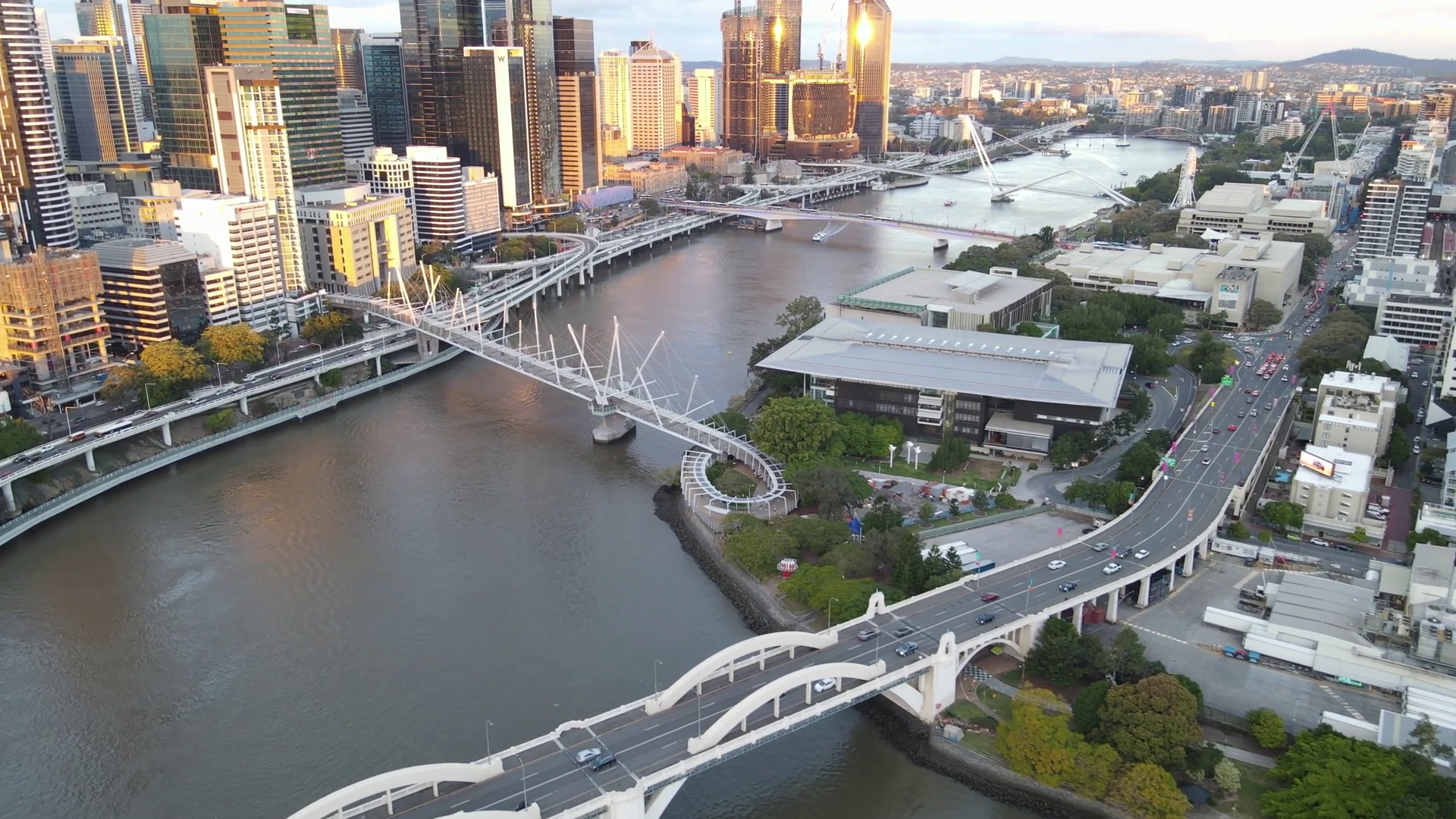 Aerial Drone View Of Brisbane City Qld Stock Footage SBV-352273888 ...