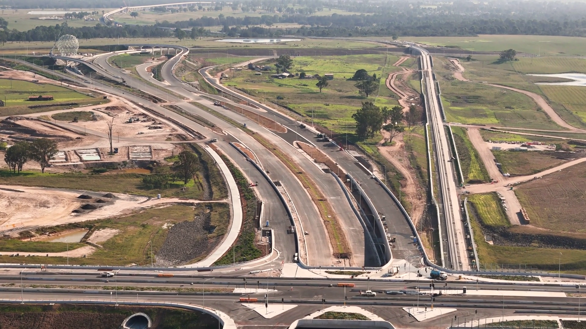 Aerial Drone View Of M12 Interchange At Stock Footage SBV-352316616 ...
