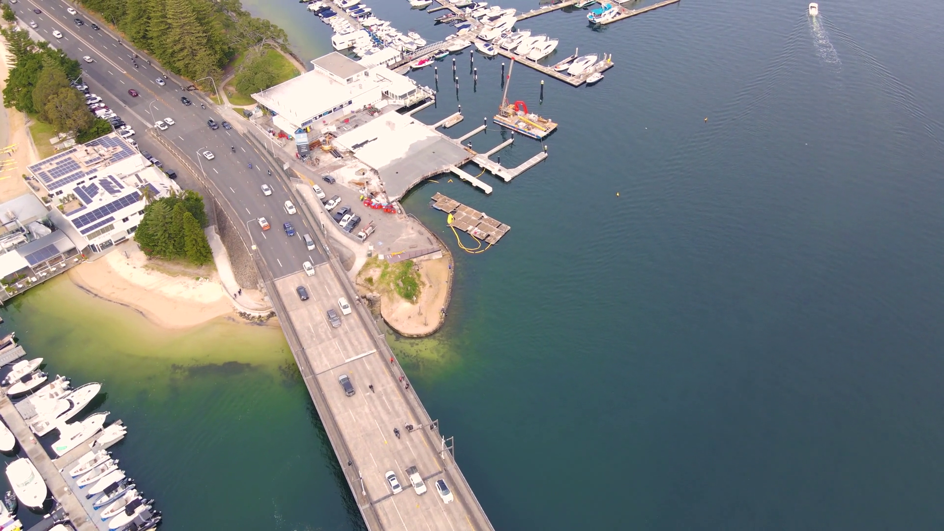 Aerial Drone View Of Spit Bridge Across Stock Footage SBV-352282421 ...