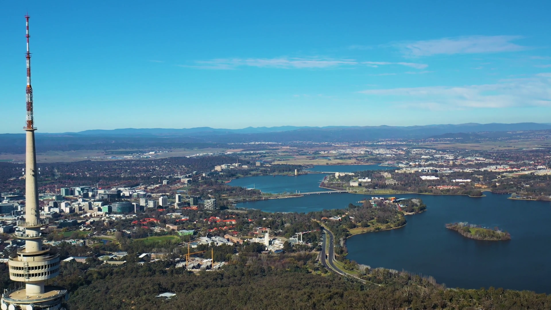 Beautiful Aerial View Of Telstra Tower In Stock Footage SBV-352244639 ...