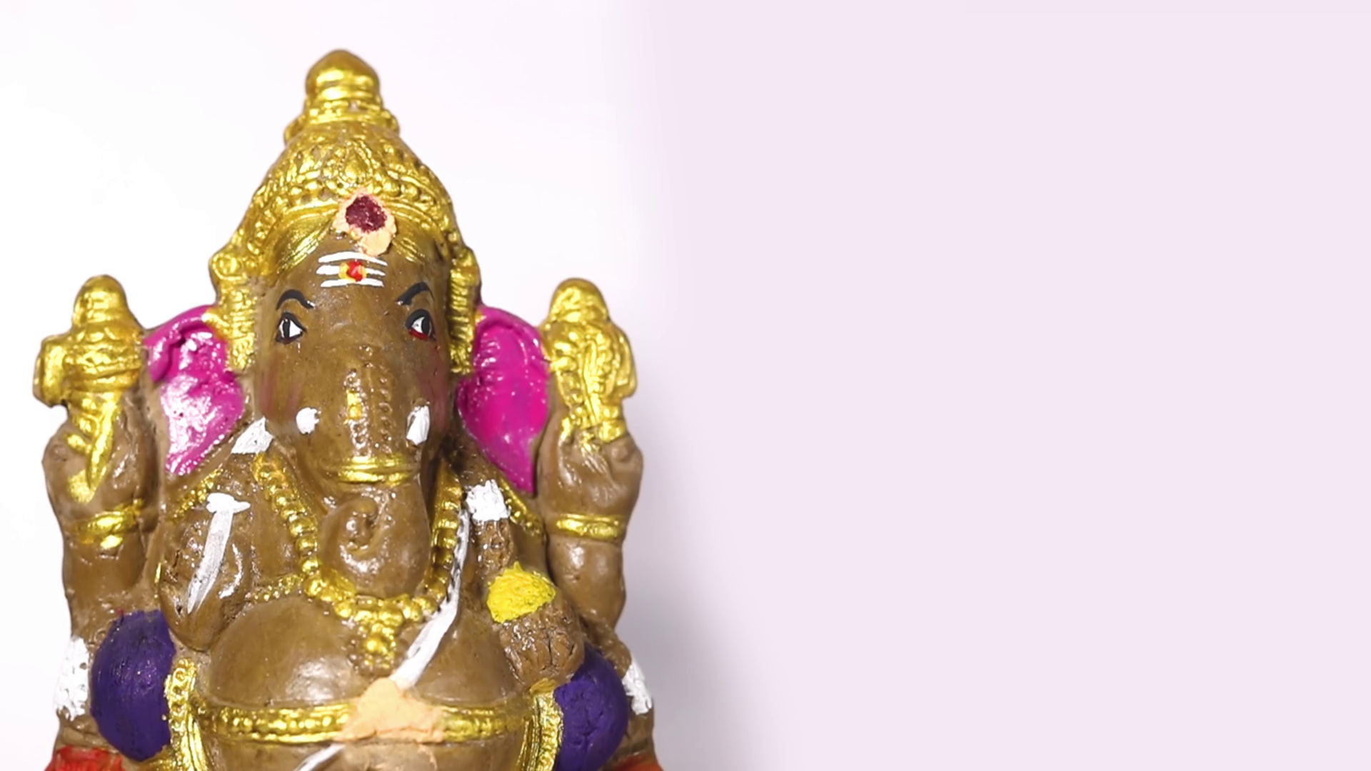 A Statue Of Hindu God Ganesha Is Sprinkled Stock Footage SBV-348636030 ...