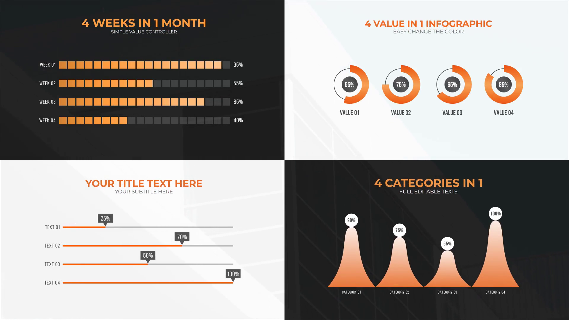 4 Values Infographic Charts | Premiere Pro Template SBV-347370197 ...