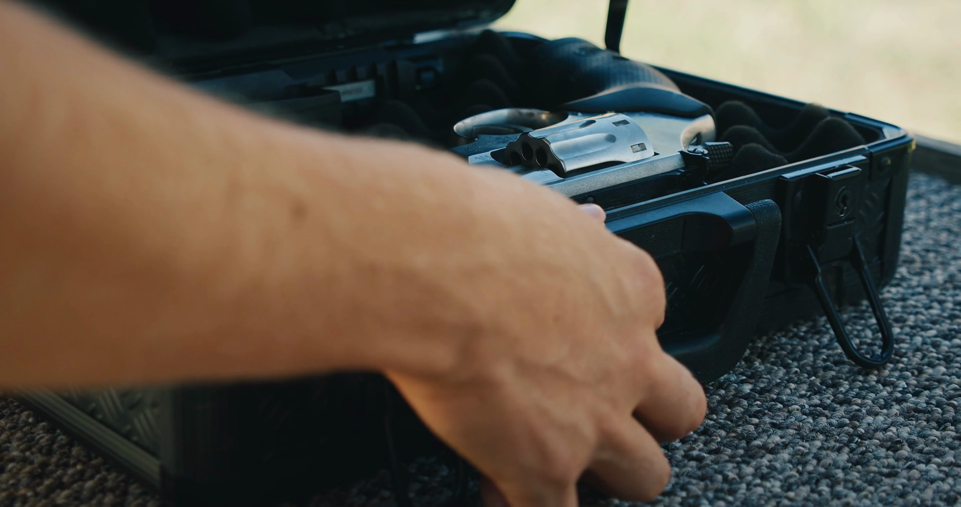 Hands Opening Gun Case With Revolver Resting Stock Footage SBV ...