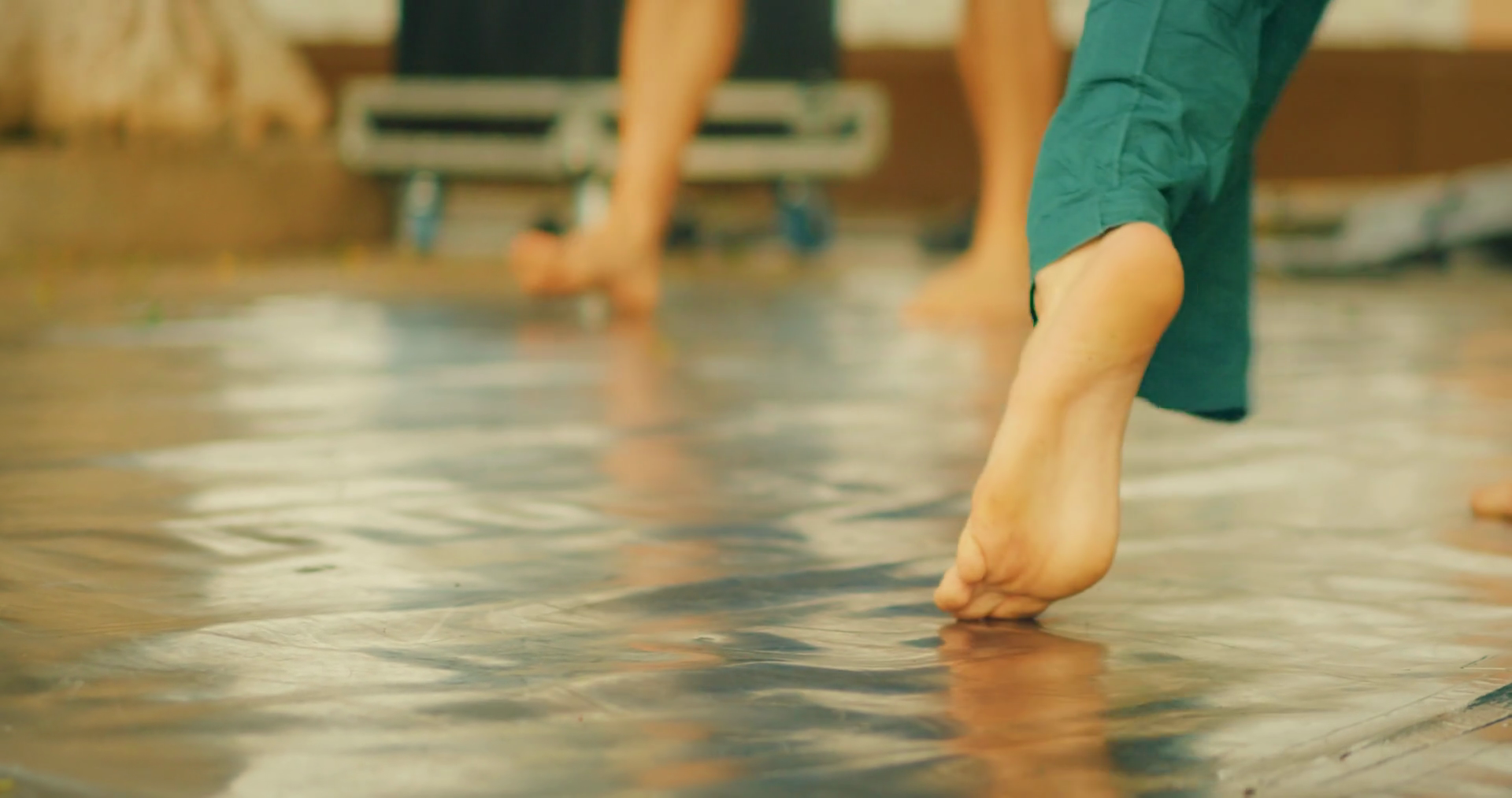 Close-up Of Feet Moving Across Mat During Stock Footage SBV-352677578 ...