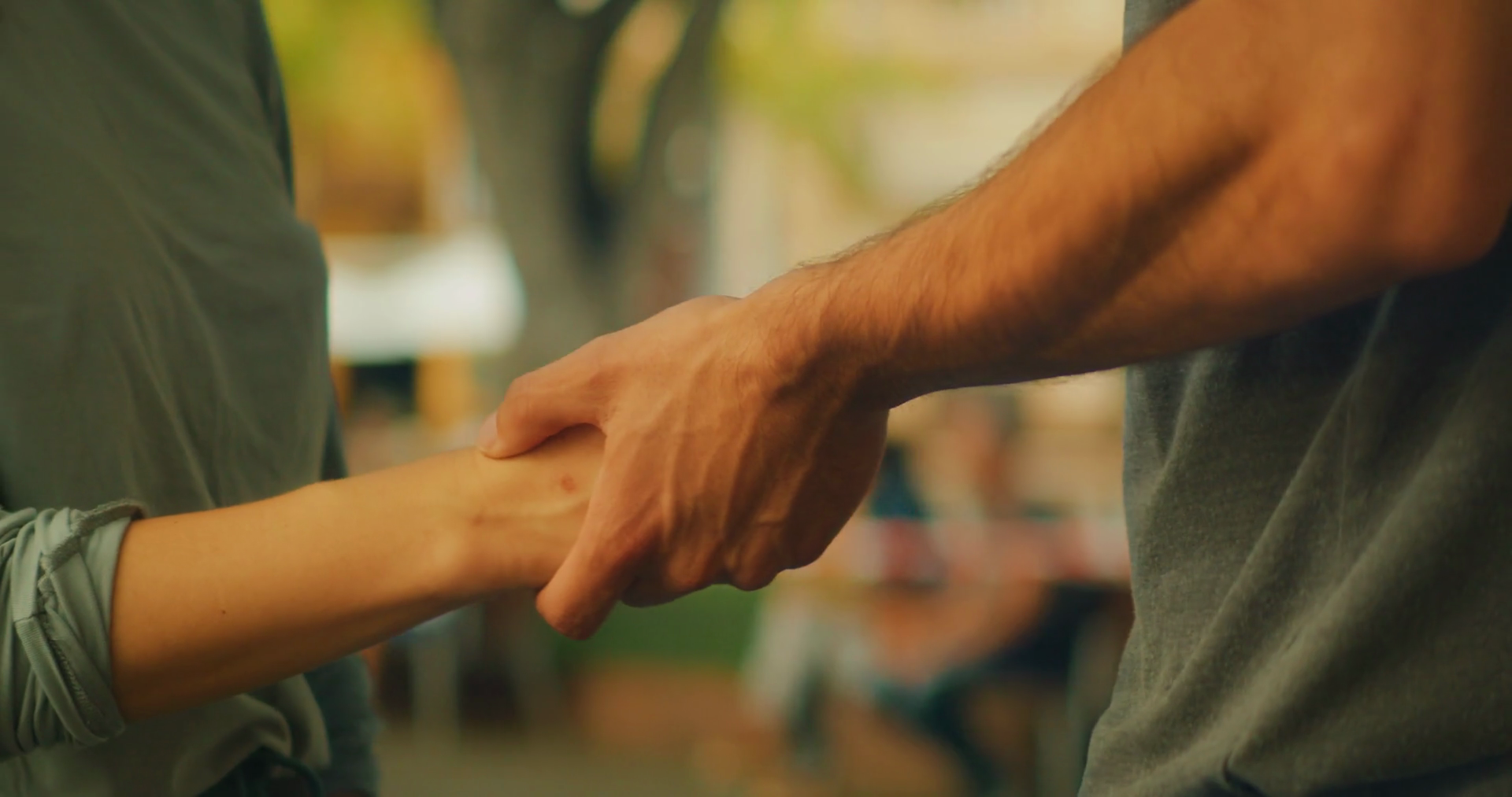 Man Woman Connect Hands During Partnered Stock Footage SBV-352676884 ...