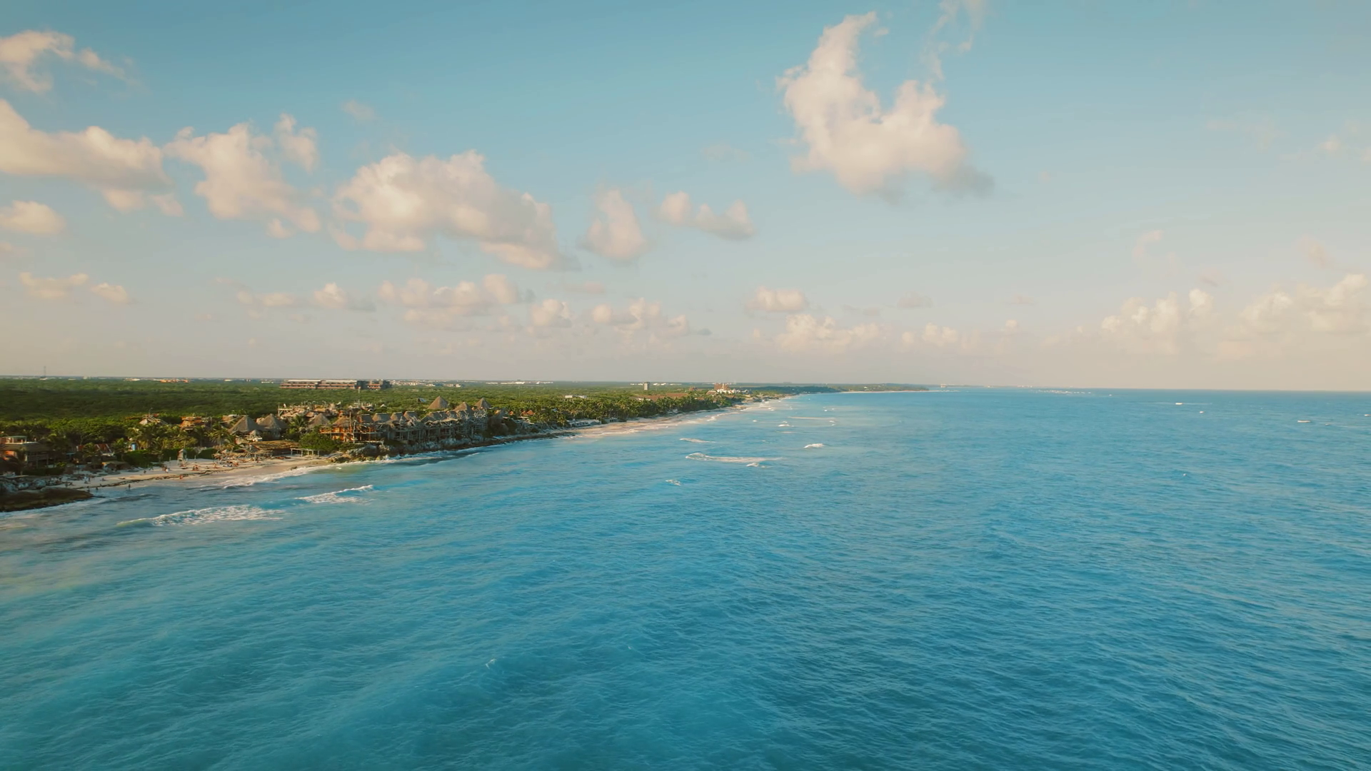 Aerial View Of Tulum Coastline With Stock Footage SBV-353263014 ...