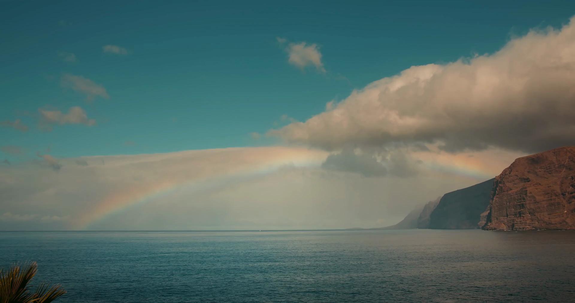 Rainbow Rain On Horizon Over Ocean On Stock Footage SBV-347611428 - Storyblocks