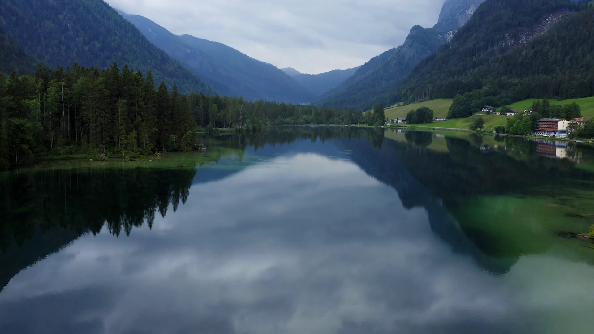 Aerial Fly Over Hintersee Lake Ramsau Stock Footage SBV-338655501 ...