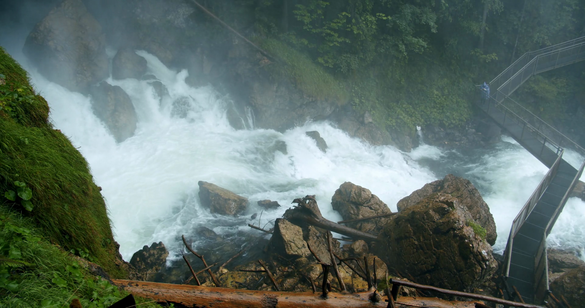 Golling Waterfall upper part with bridge. Salzburg in Austria Stock ...