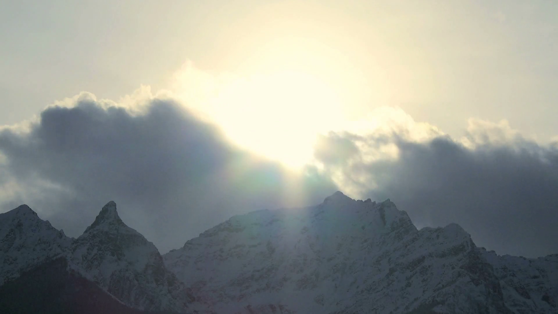 Time Lapse Of Clouds Sun Over Mountain Range Stock Footage SBV ...