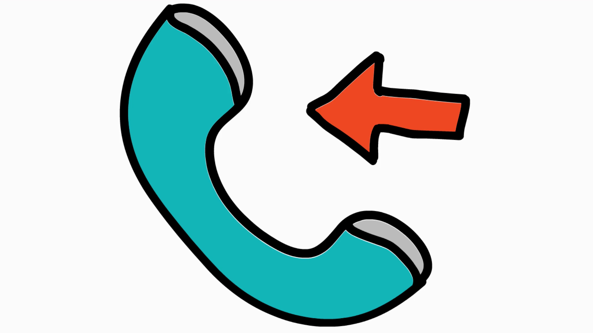 call in coming icon cartoon illustration hand drawn animation ...