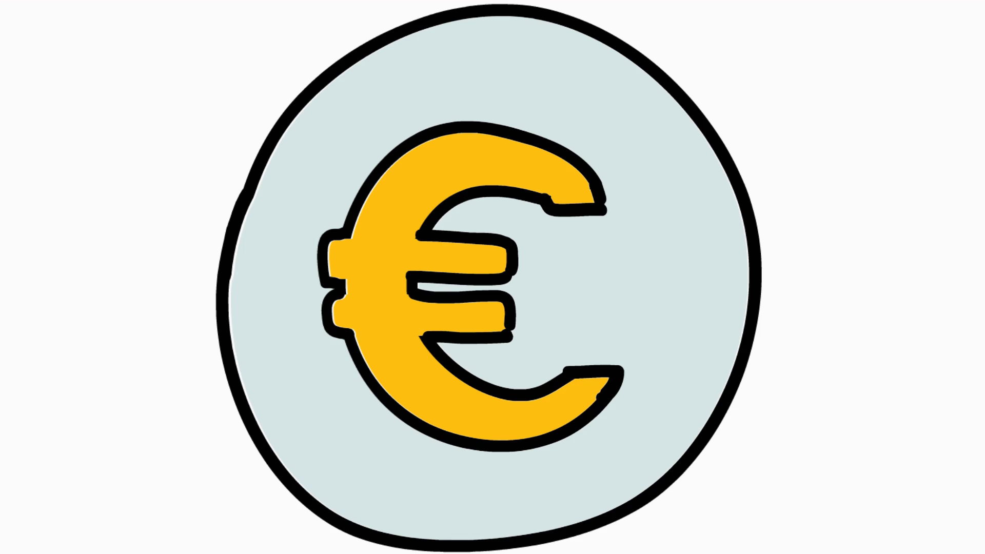 euro icon cartoon illustration hand drawn animation transparent Motion ...