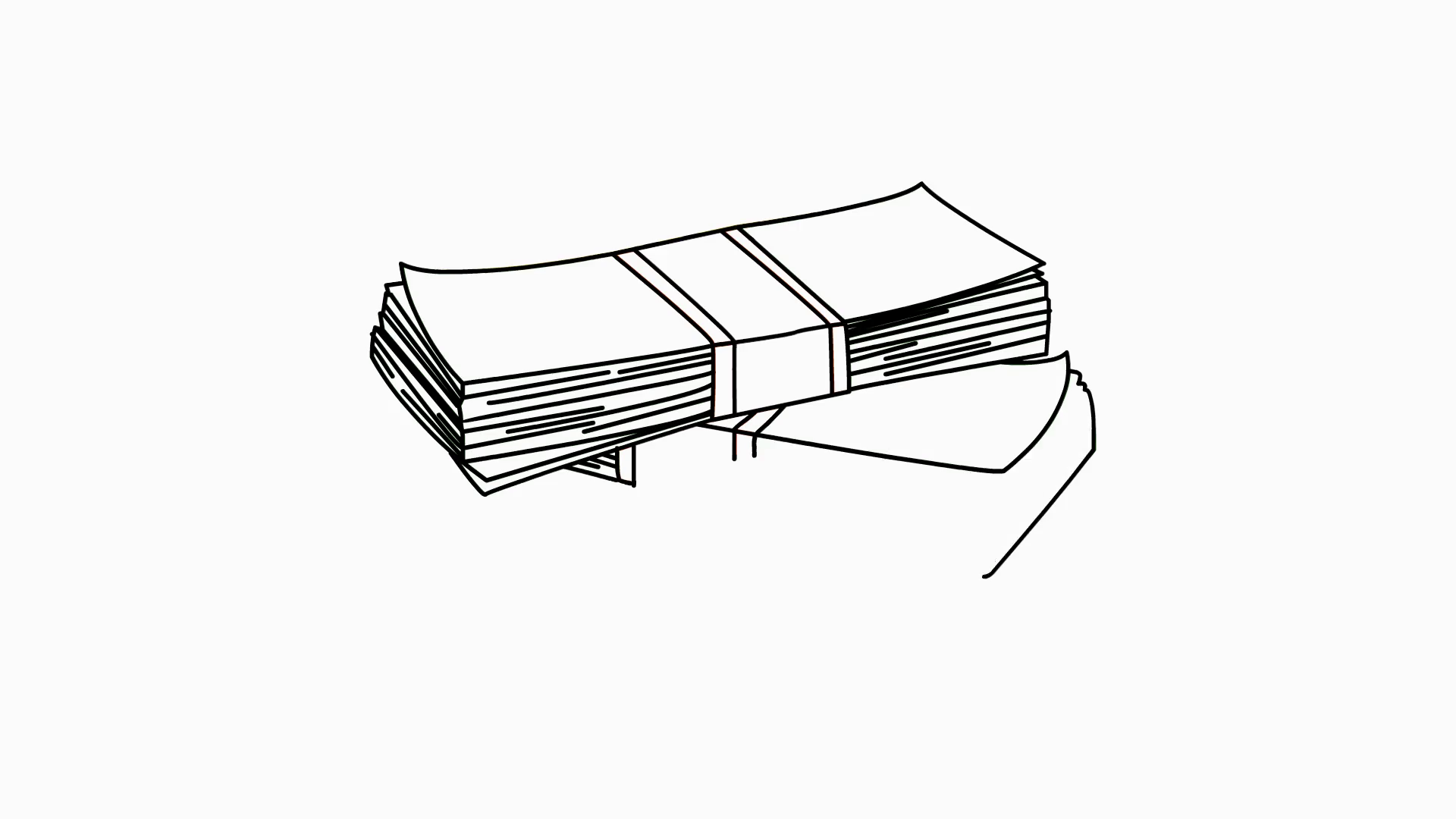 stacks of money with coins cartoon illustration hand drawn animation ...