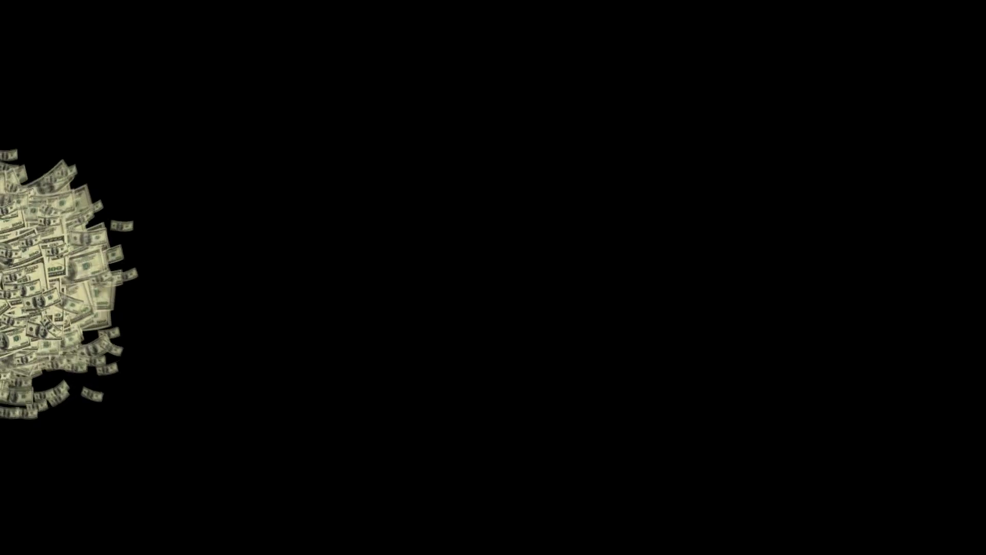 Dollar Explosion from left side Animation Black Background Vector ...