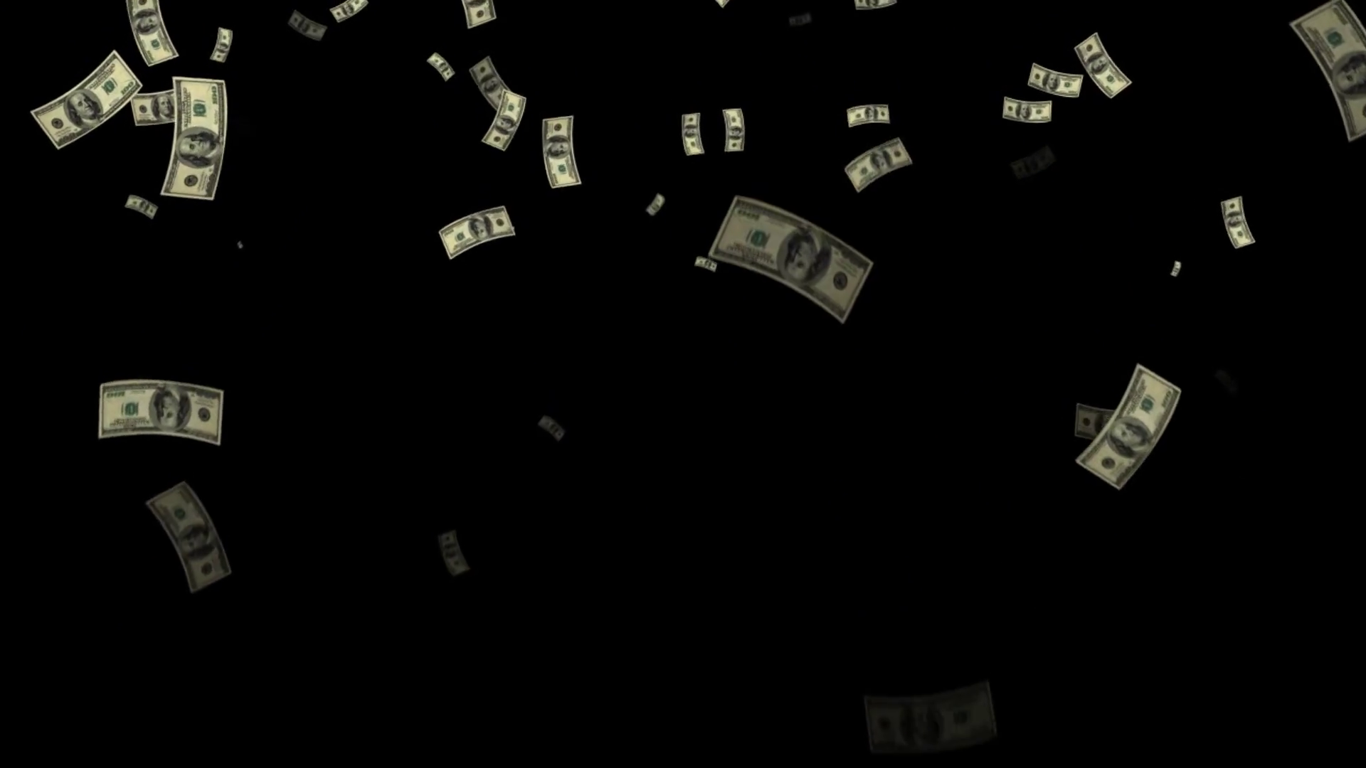 falling dollar Animation Black Background Vector Motion Graphics Loop ...