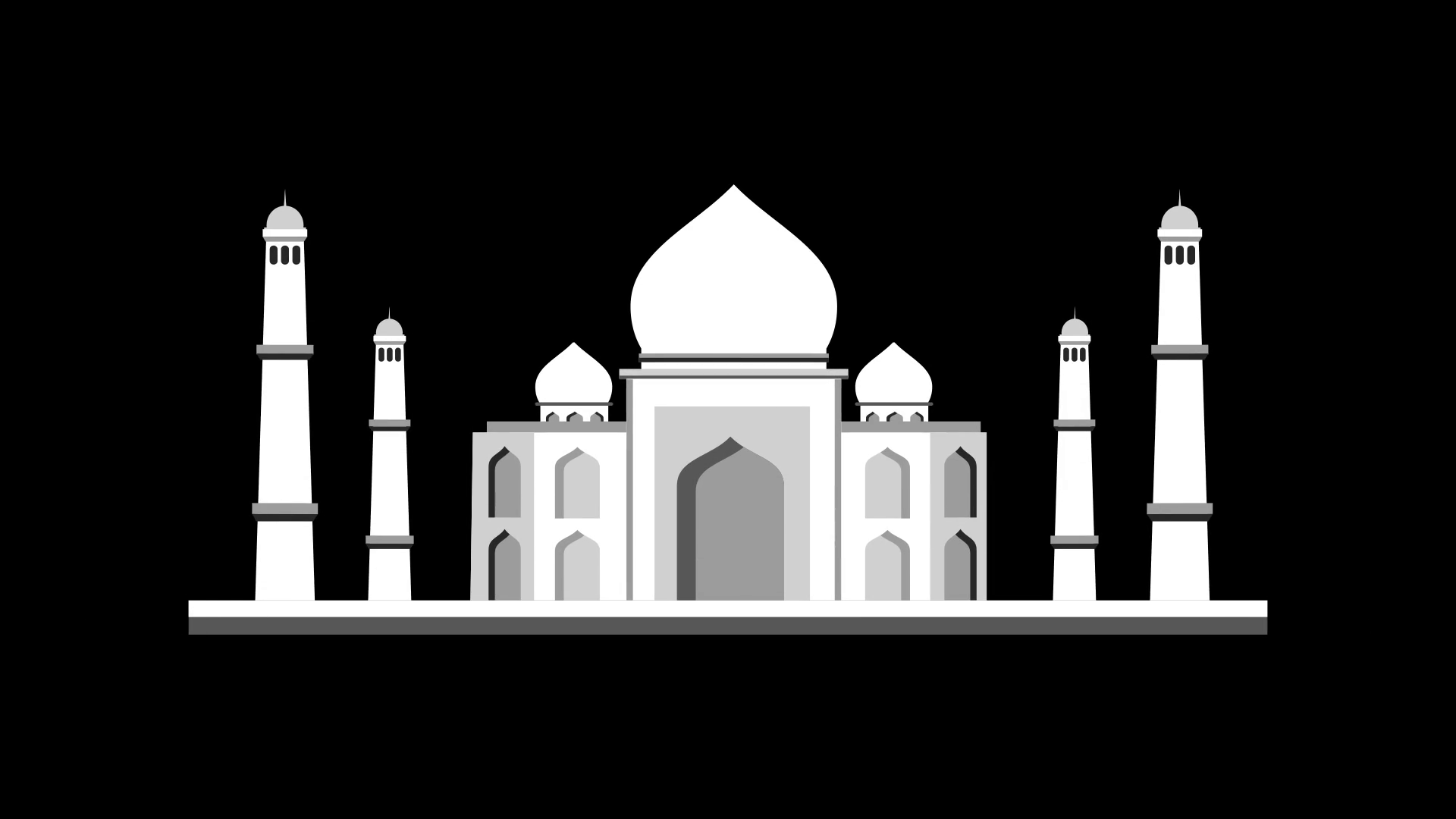 Taj Mahal India Animated Travel Adventure icon Line Drawing Animation ...
