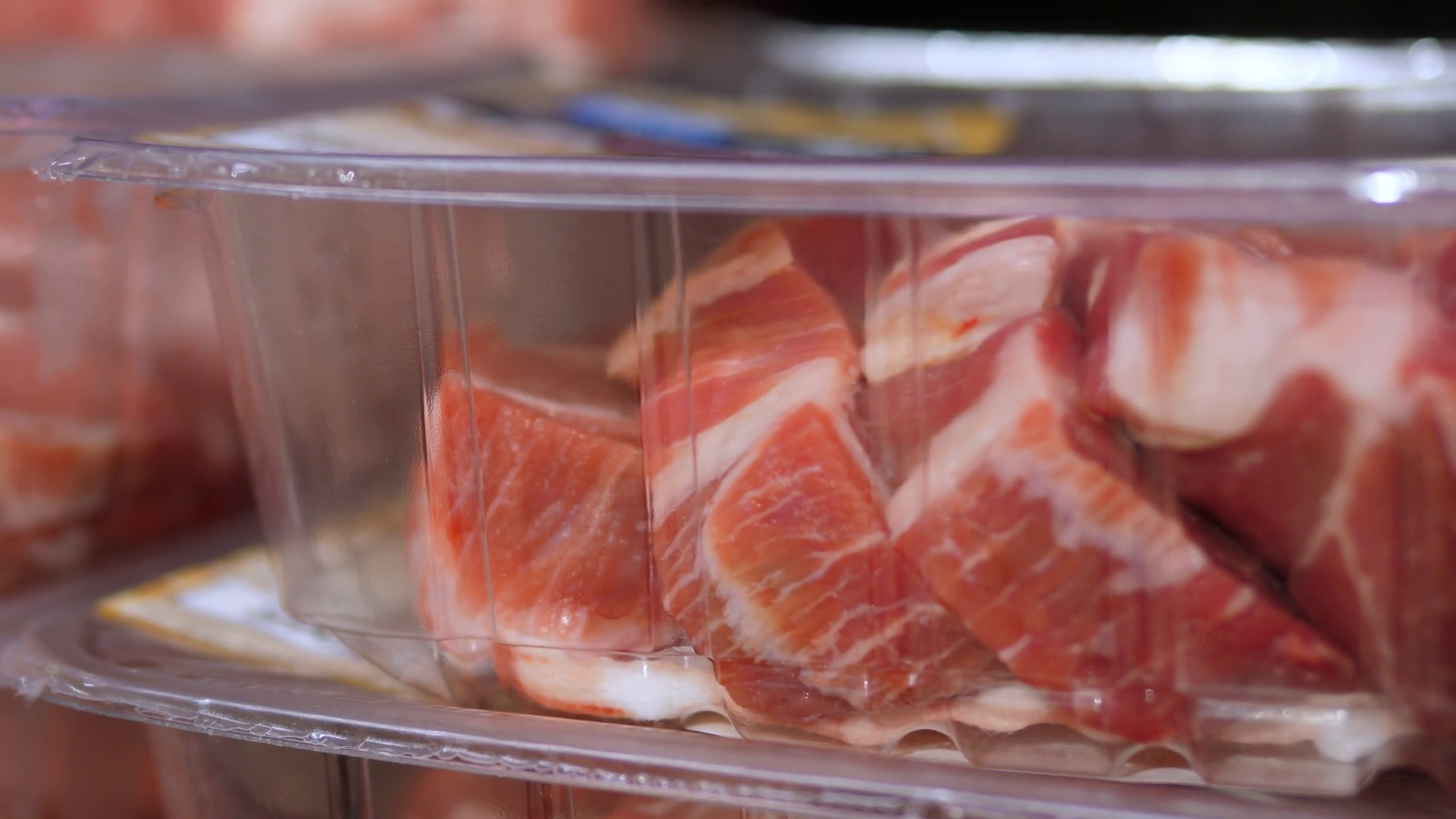 Pristine Pork Meat Pieces Neatly Arranged In Stock Footage SBV ...