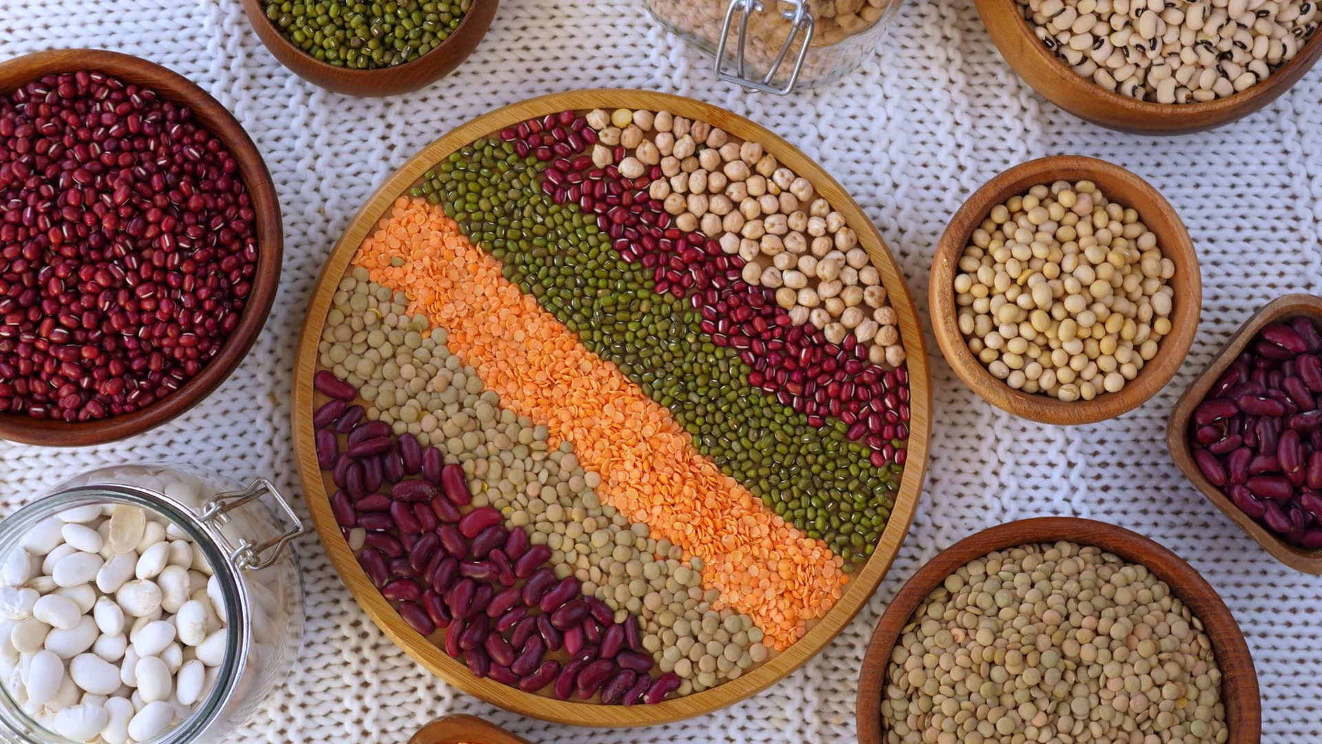 Colorful Selection Of Raw Legumes Including Stock Footage SBV-353308485 ...