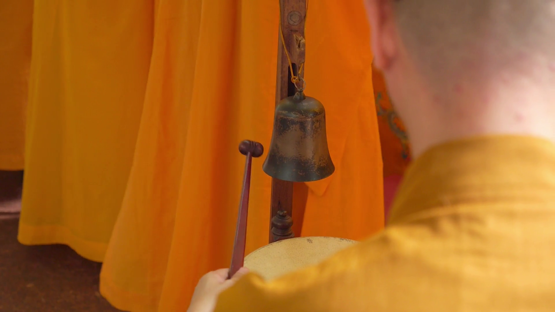 Buddhist Monks In Saffron Robes On Ceremony Stock Footage SBV-312440459 ...