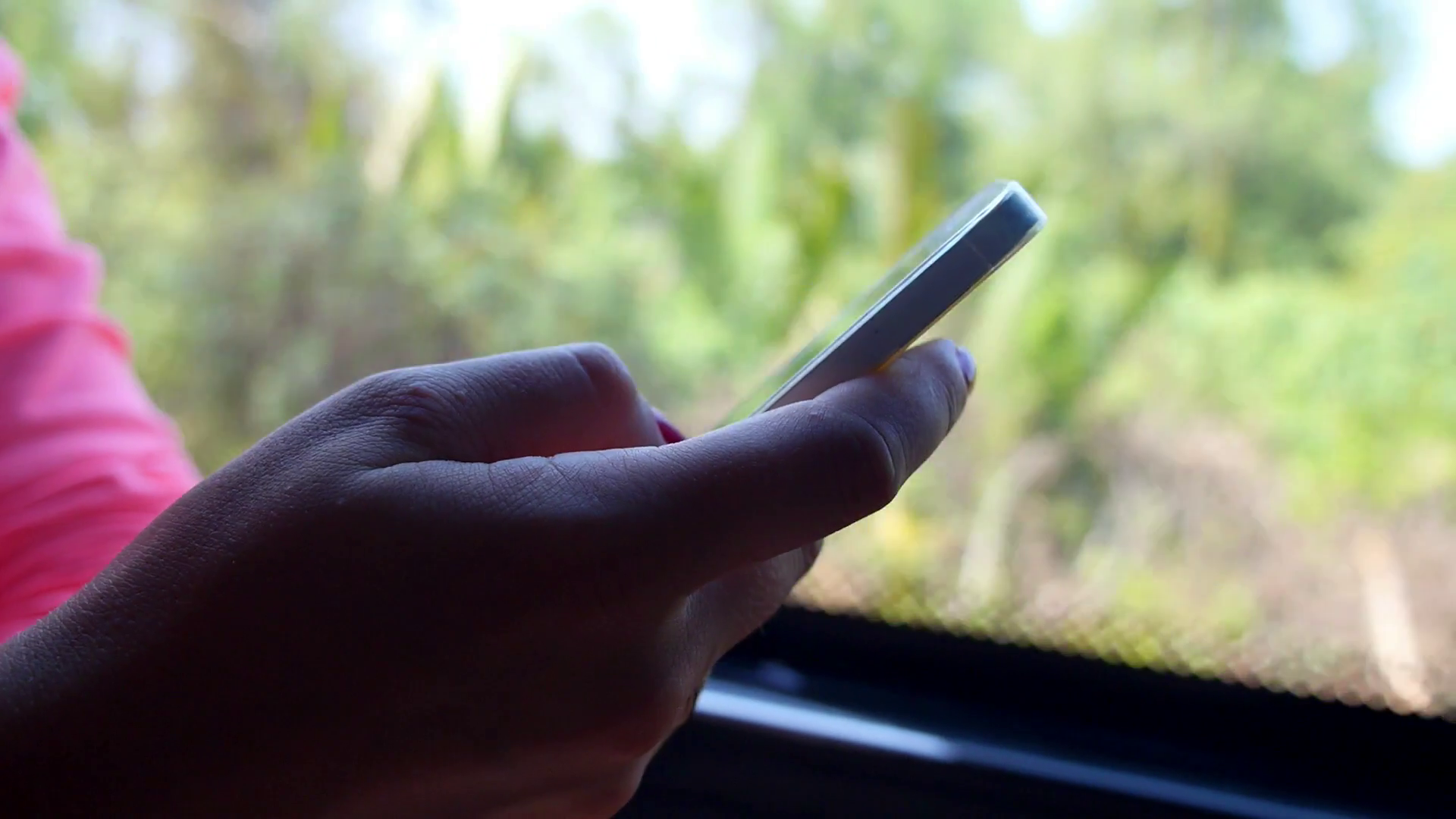 Female Passenger Using Mobile Phone In Train Stock Footage SBV ...