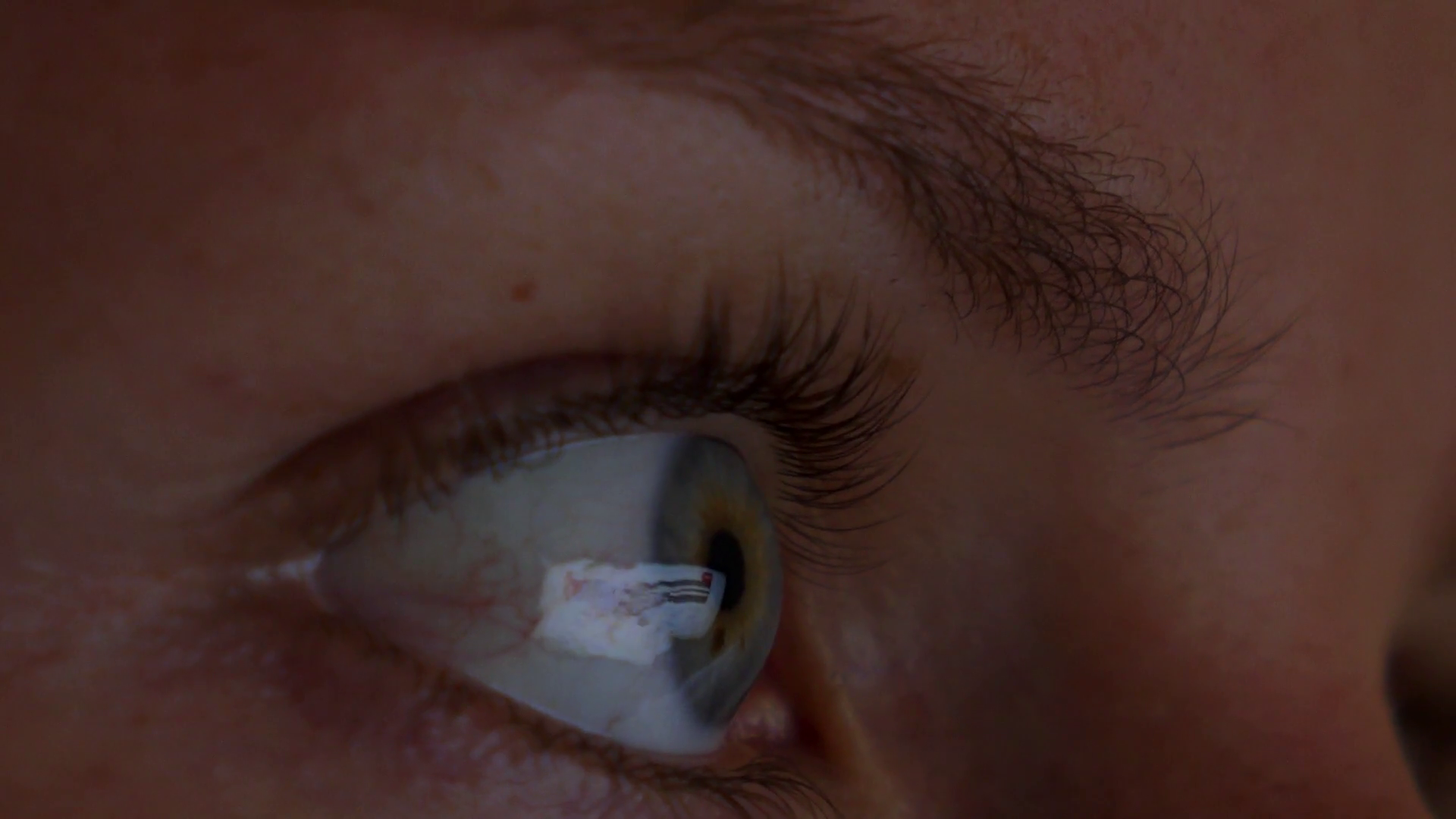 Laptop Reflection In Female Eye Working At Stock Footage SBV-304473446 ...